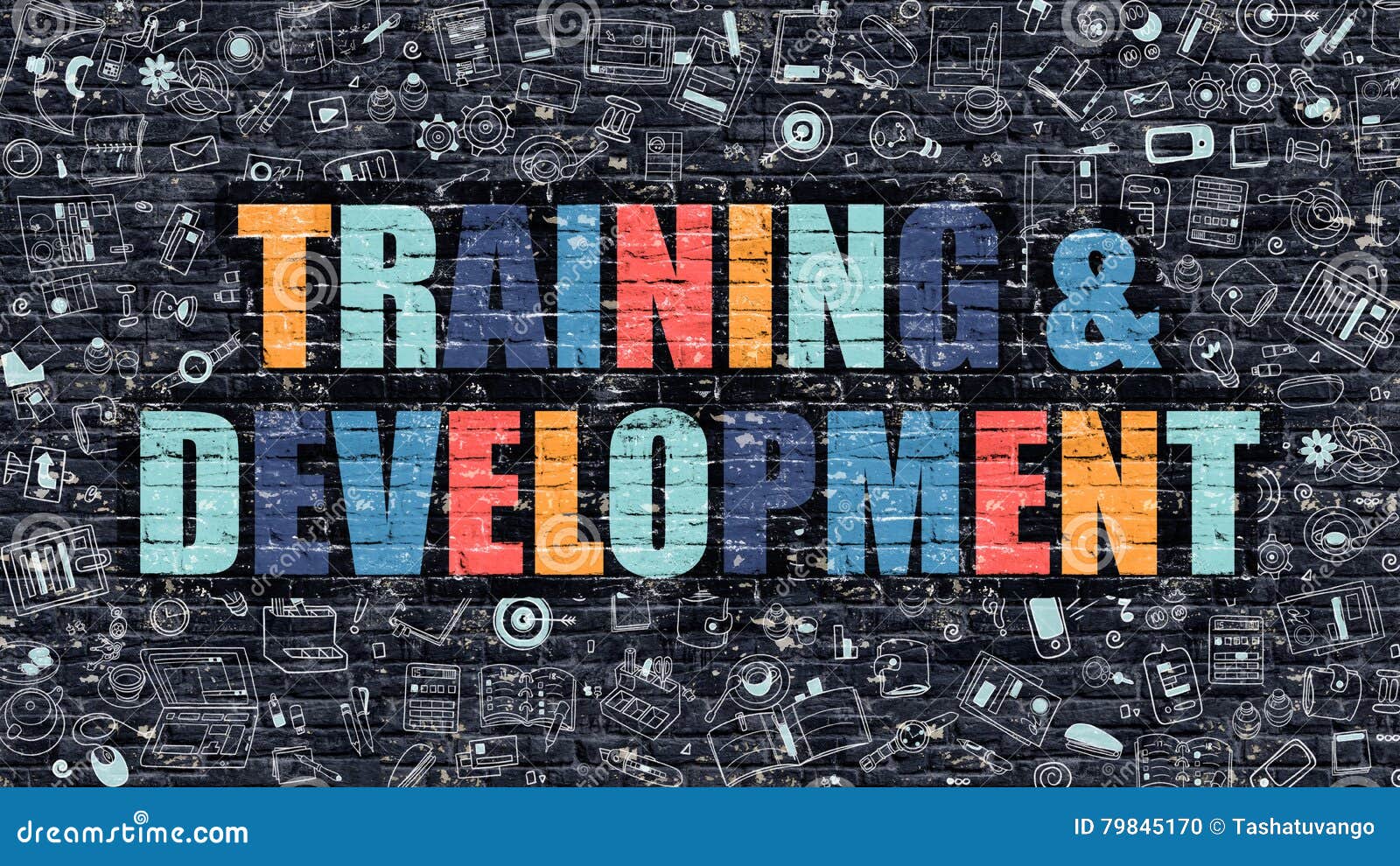 Training and Development in Multicolor. Doodle Design. Stock ...