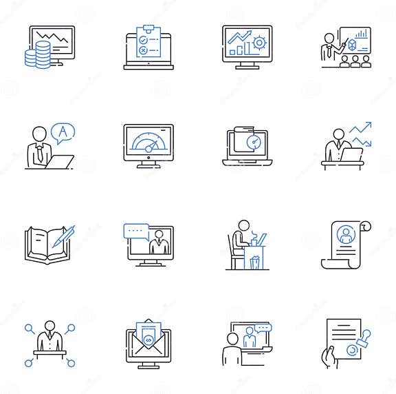 Training and Development Line Icons Collection. Growth, Learning ...
