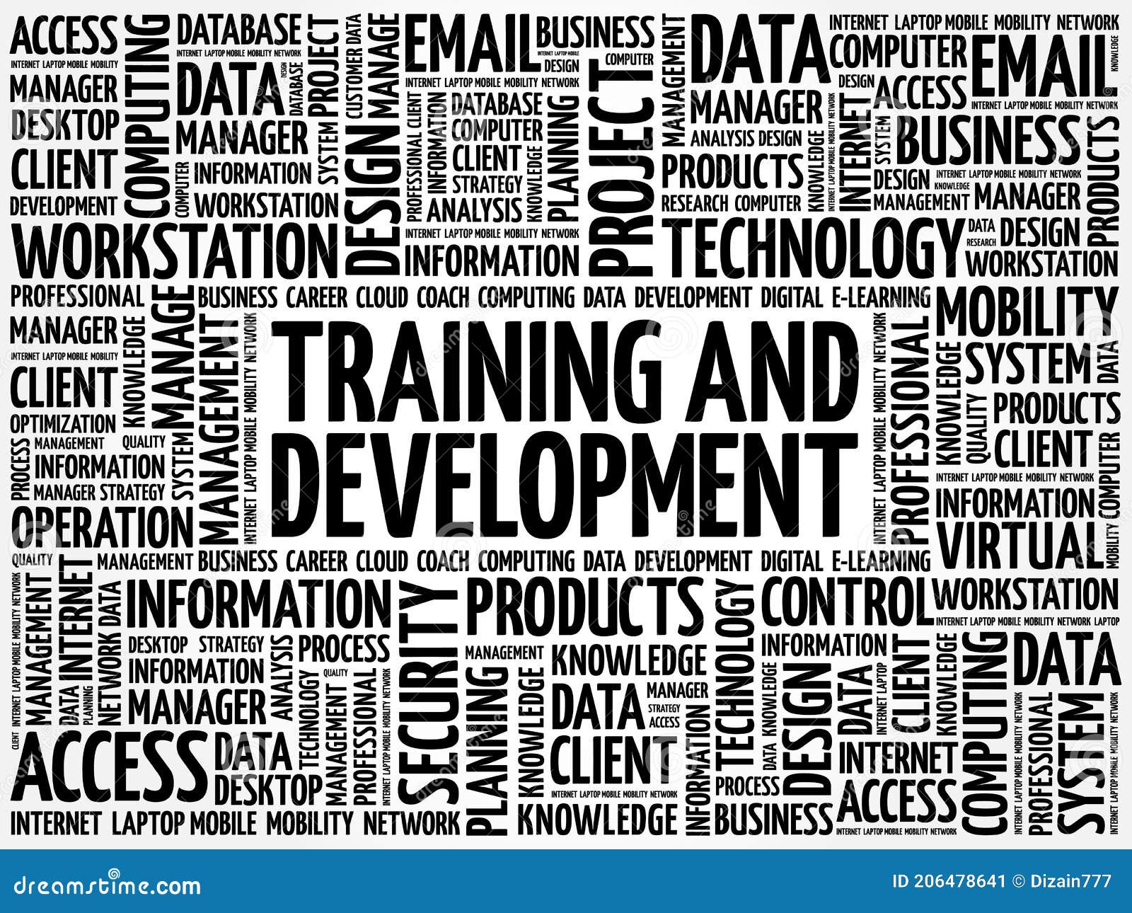 Training and Development Word Cloud Stock Illustration - Illustration ...