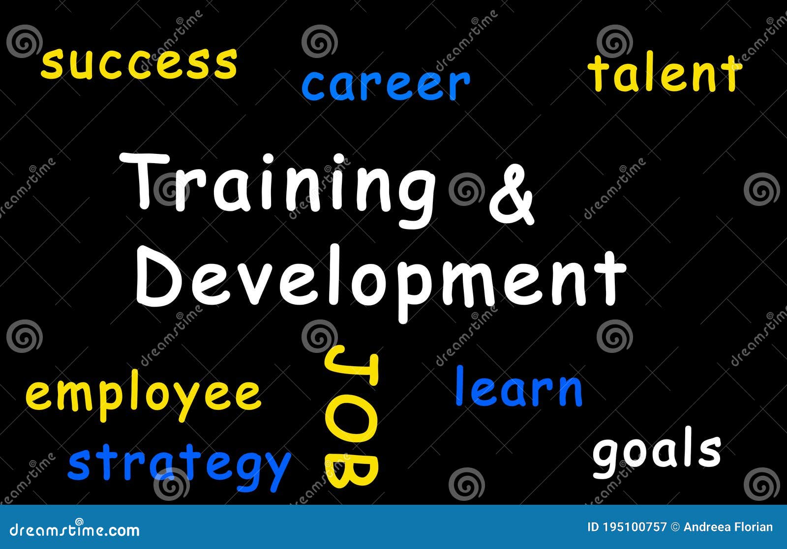 Training & Development Written on Black Background Stock Illustration ...