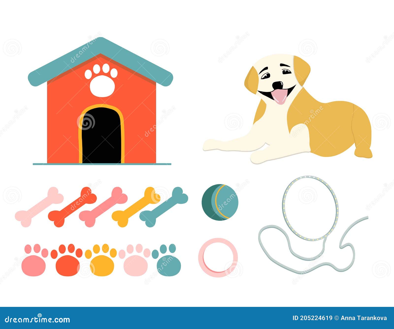 Training of Dogs, Dogs, Animal Objects. BOOTH or BOX, BONE and TOYS for ...