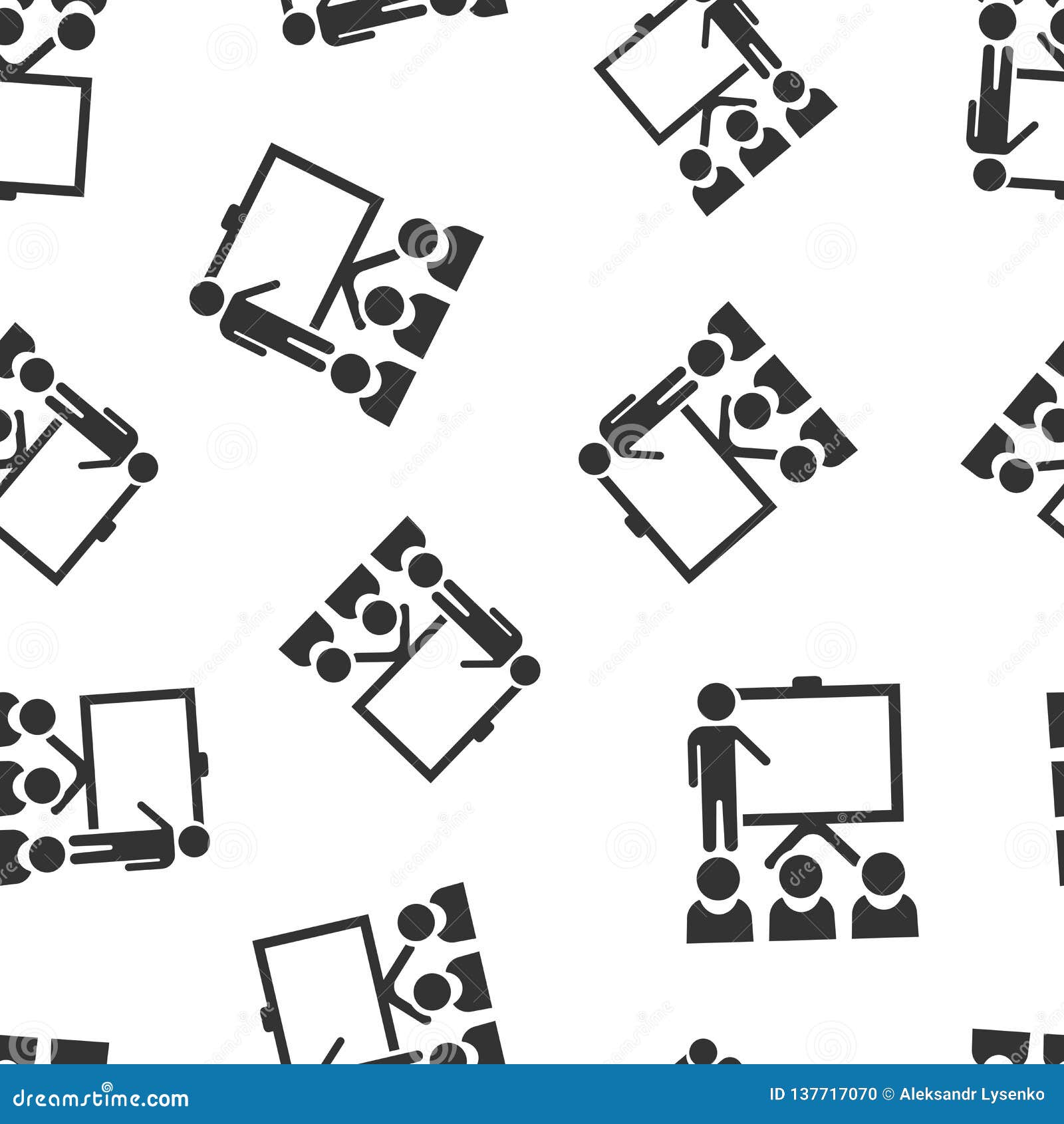 Training Education Icon Seamless Pattern Background. People Seminar ...