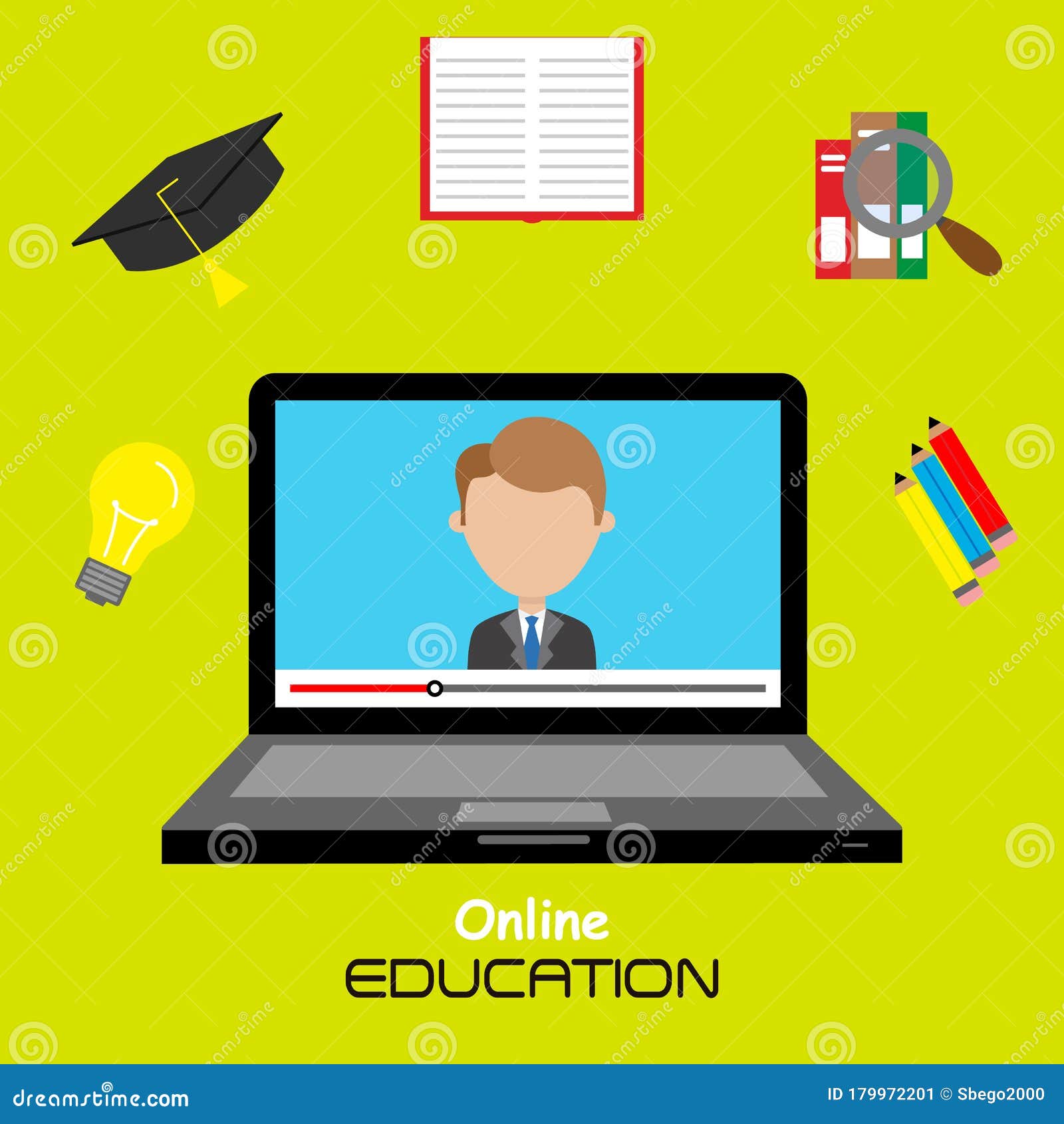Training, Education, Online Tutorial, E-learning Concept. Stock Vector ...