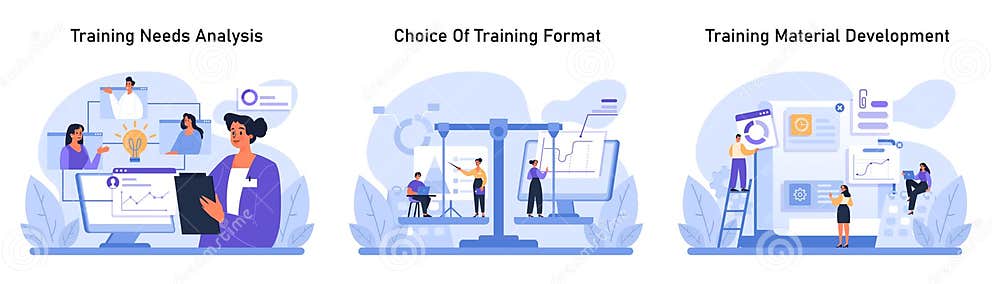 Training Evolution Set. Flat Vector Illustration. Stock Illustration ...