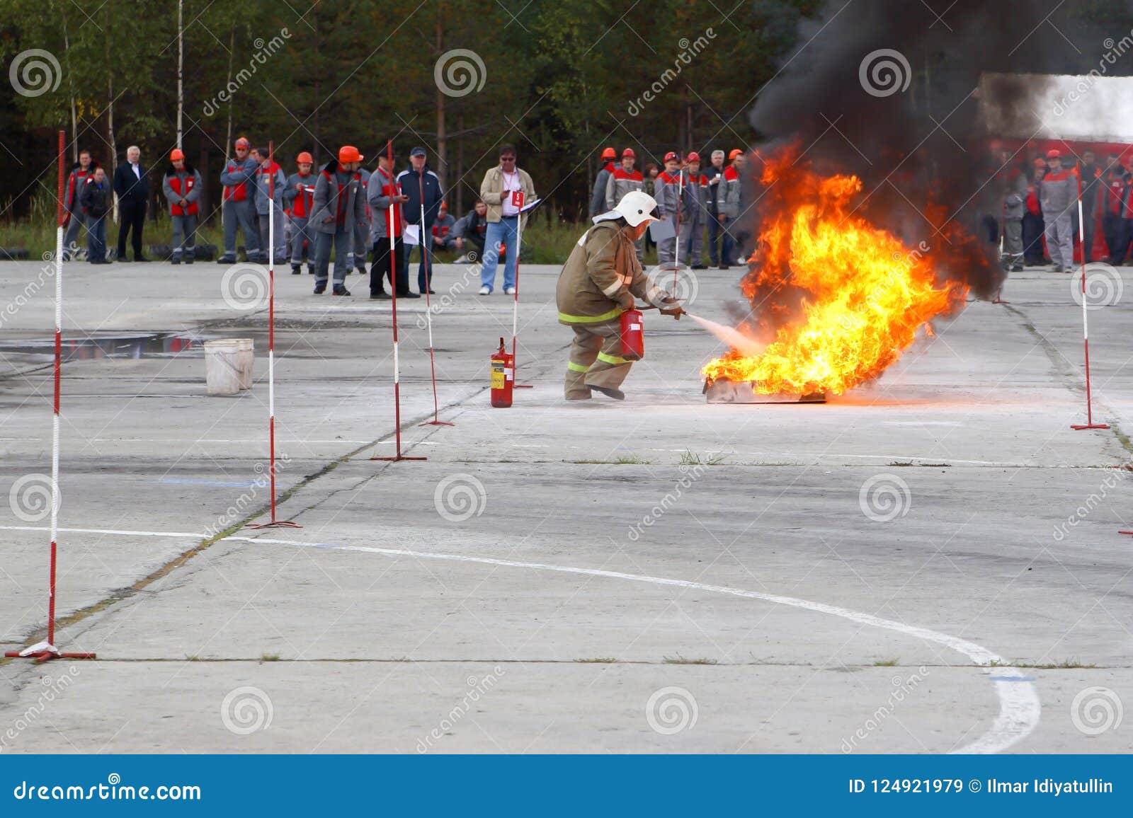 Training Firefighters at the Training Range. Editorial Stock Image ...