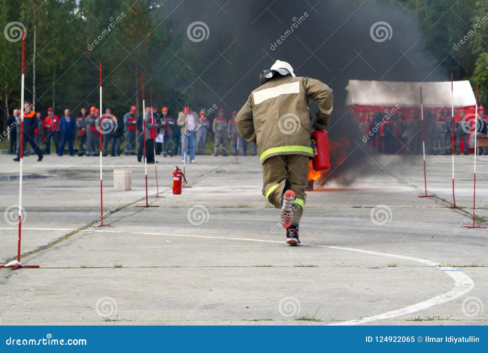 Training Firefighters at the Training Range. Stock Image - Image of ...