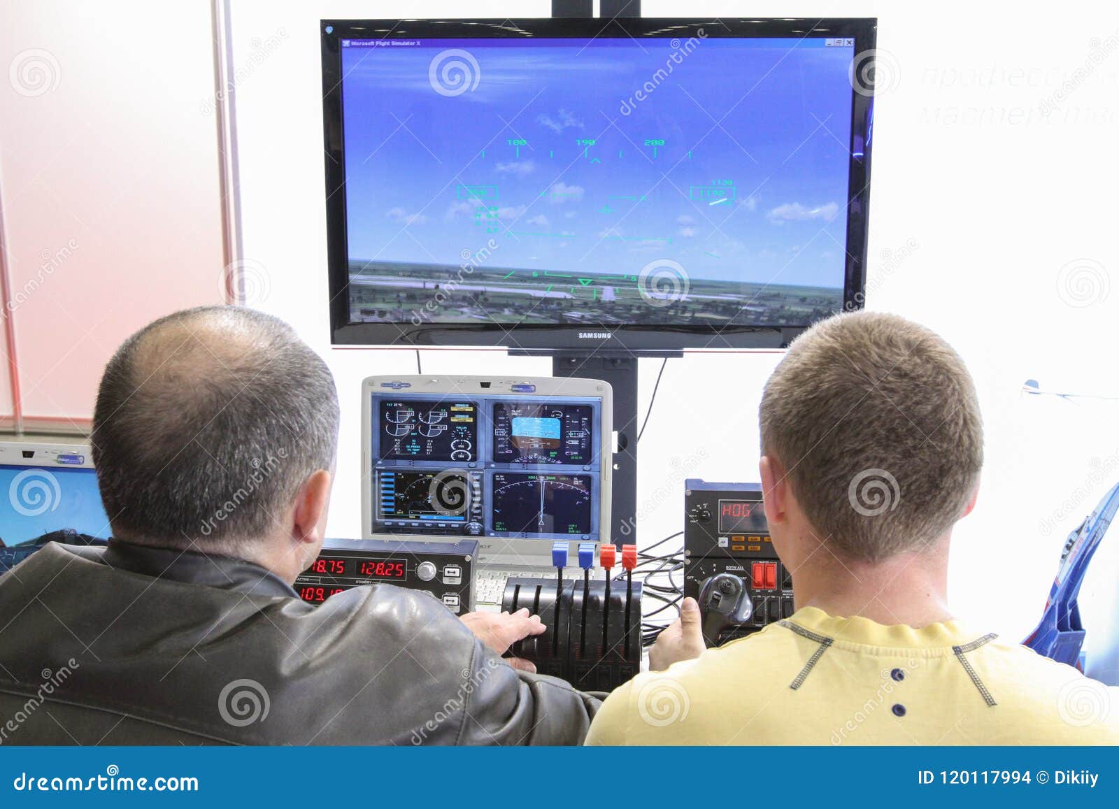 Training on the Flight Simulator Editorial Stock Image - Image of ...