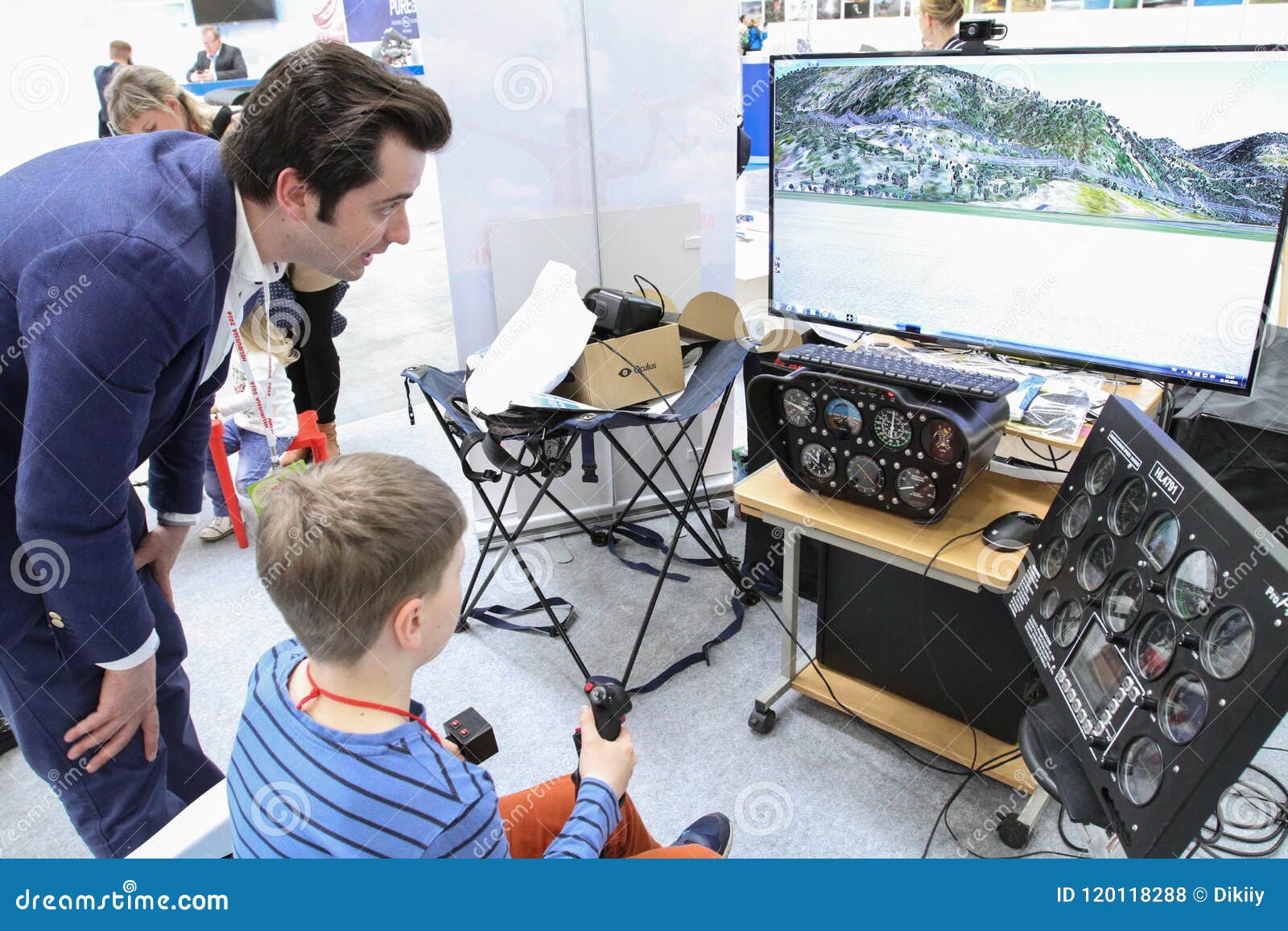 Training on the Flight Simulator Editorial Stock Photo - Image of gamer ...