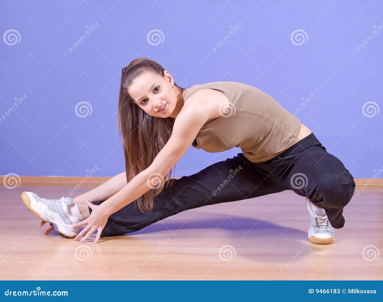 Training girl stock image. Image of active, wellness, stretching - 9466183