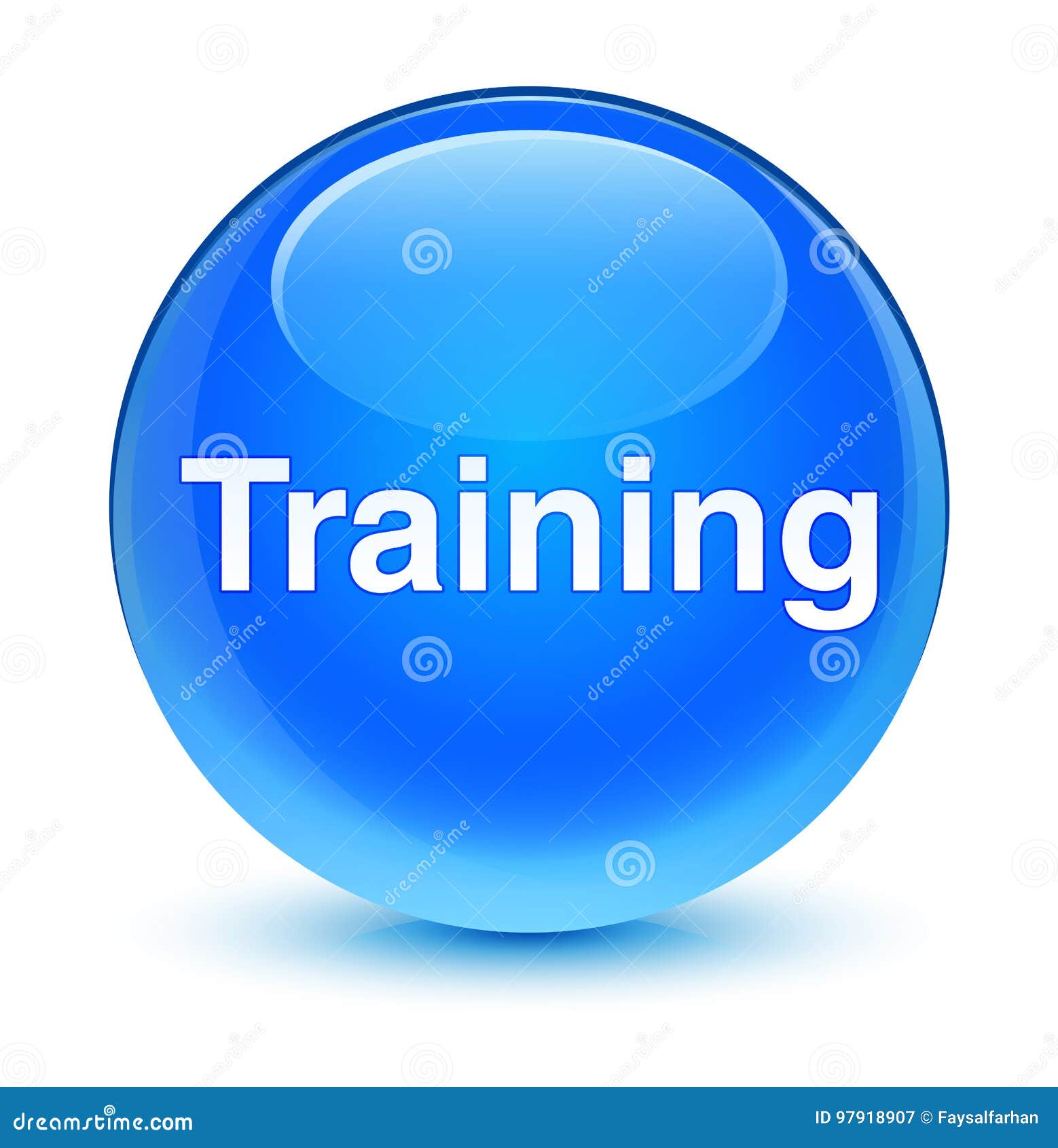 Training Glassy Cyan Blue Round Button Stock Illustration ...
