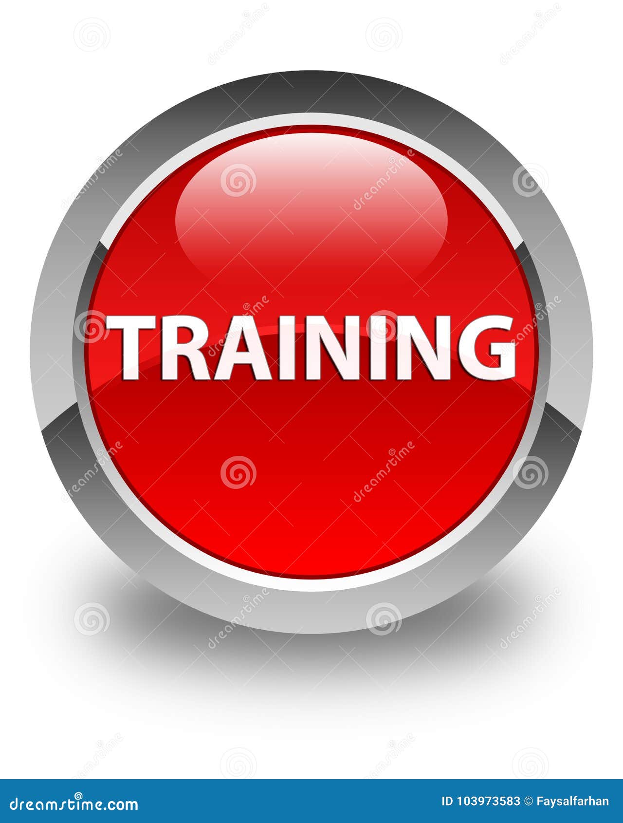 Training Glossy Red Round Button Stock Illustration - Illustration of ...