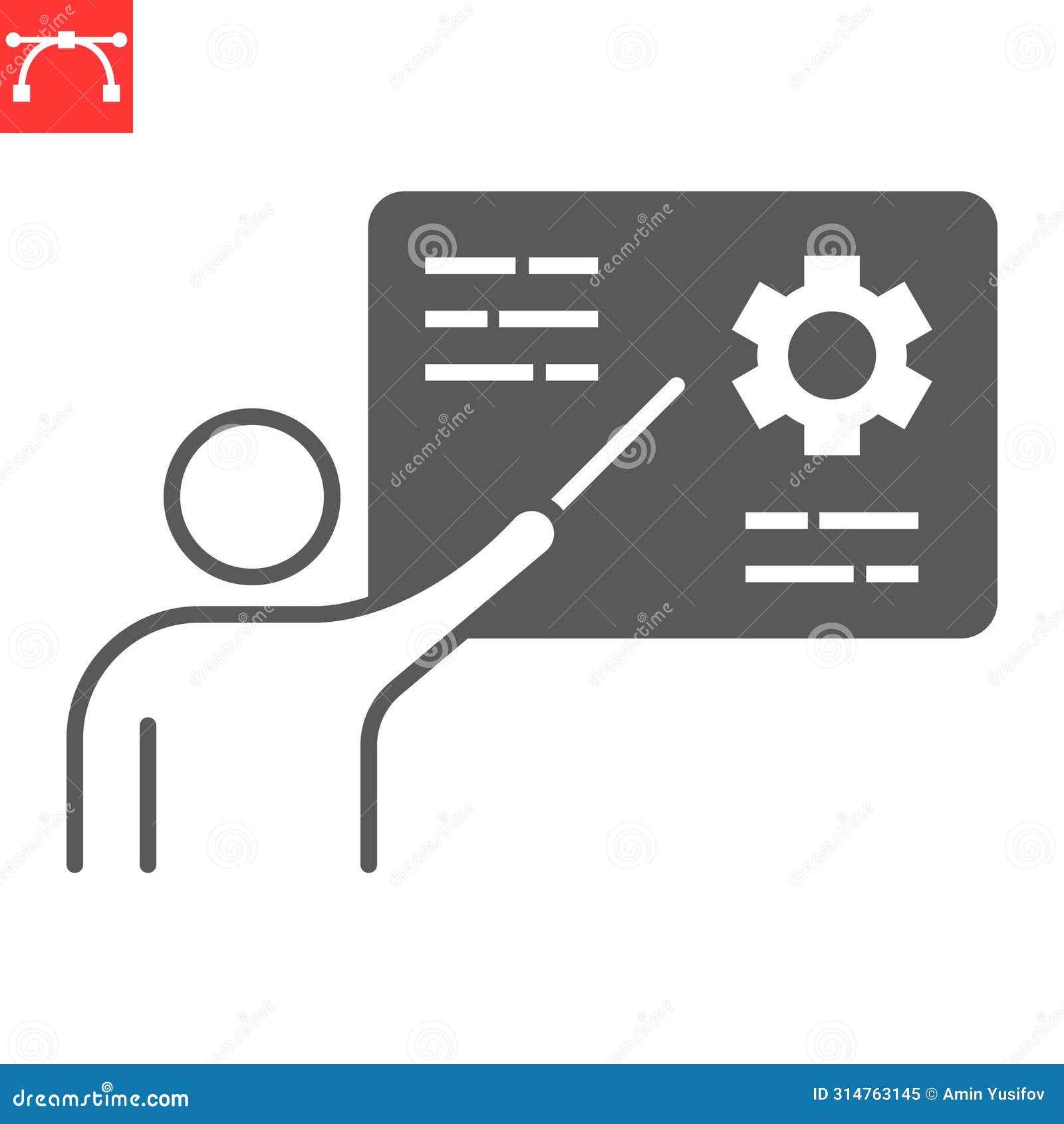 Training glyph icon stock vector. Illustration of lesson - 314763145