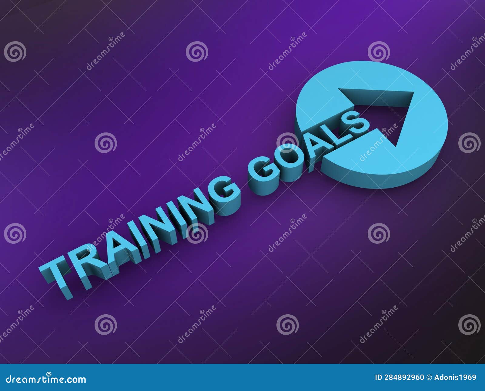 Training goals on purple stock illustration. Illustration of materials ...