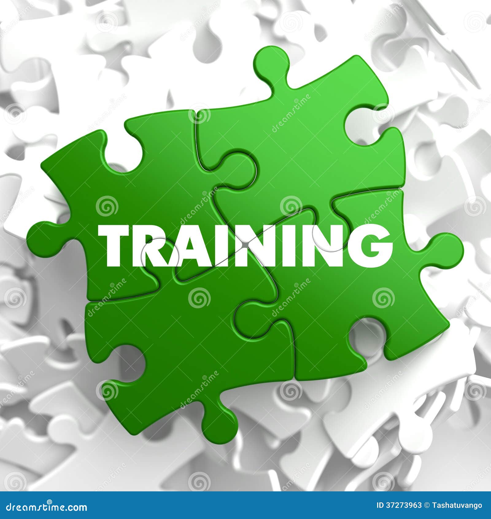 Training on Green Puzzle. stock illustration. Illustration of training ...