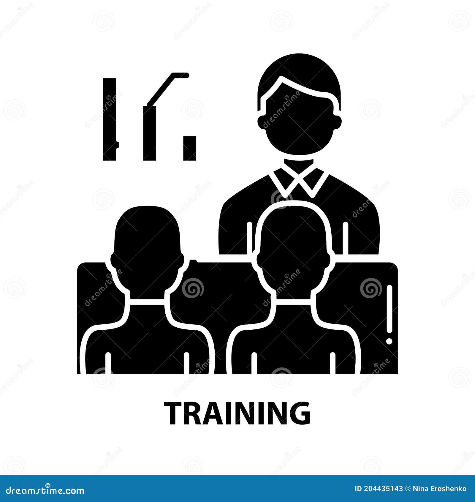 Training Icon, Black Vector Sign with Editable Strokes, Concept ...