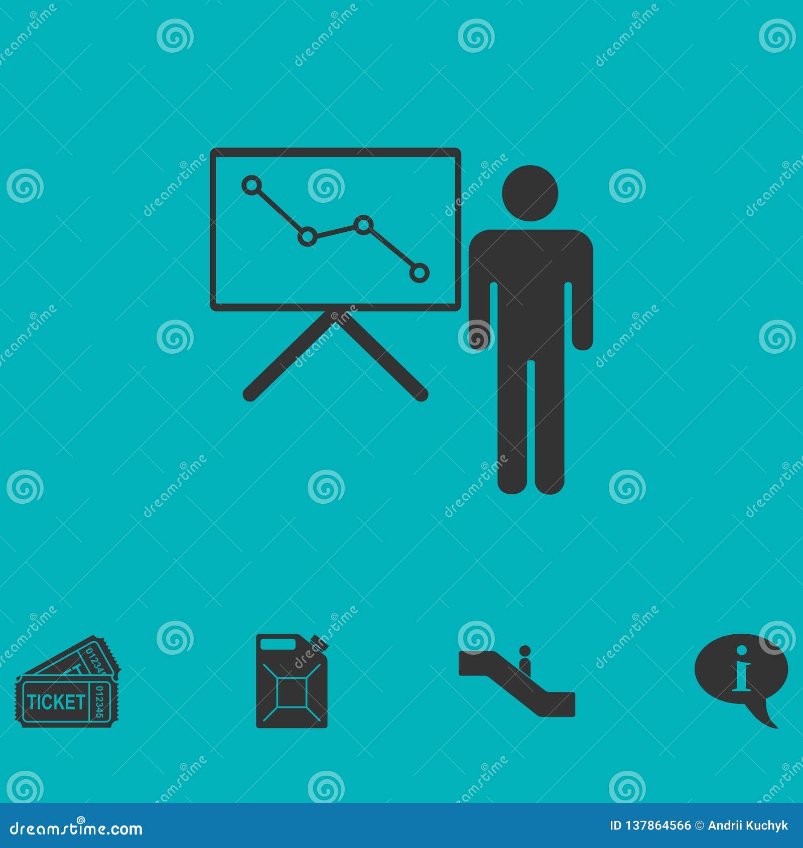 Training icon flat stock vector. Illustration of demonstration - 137864566