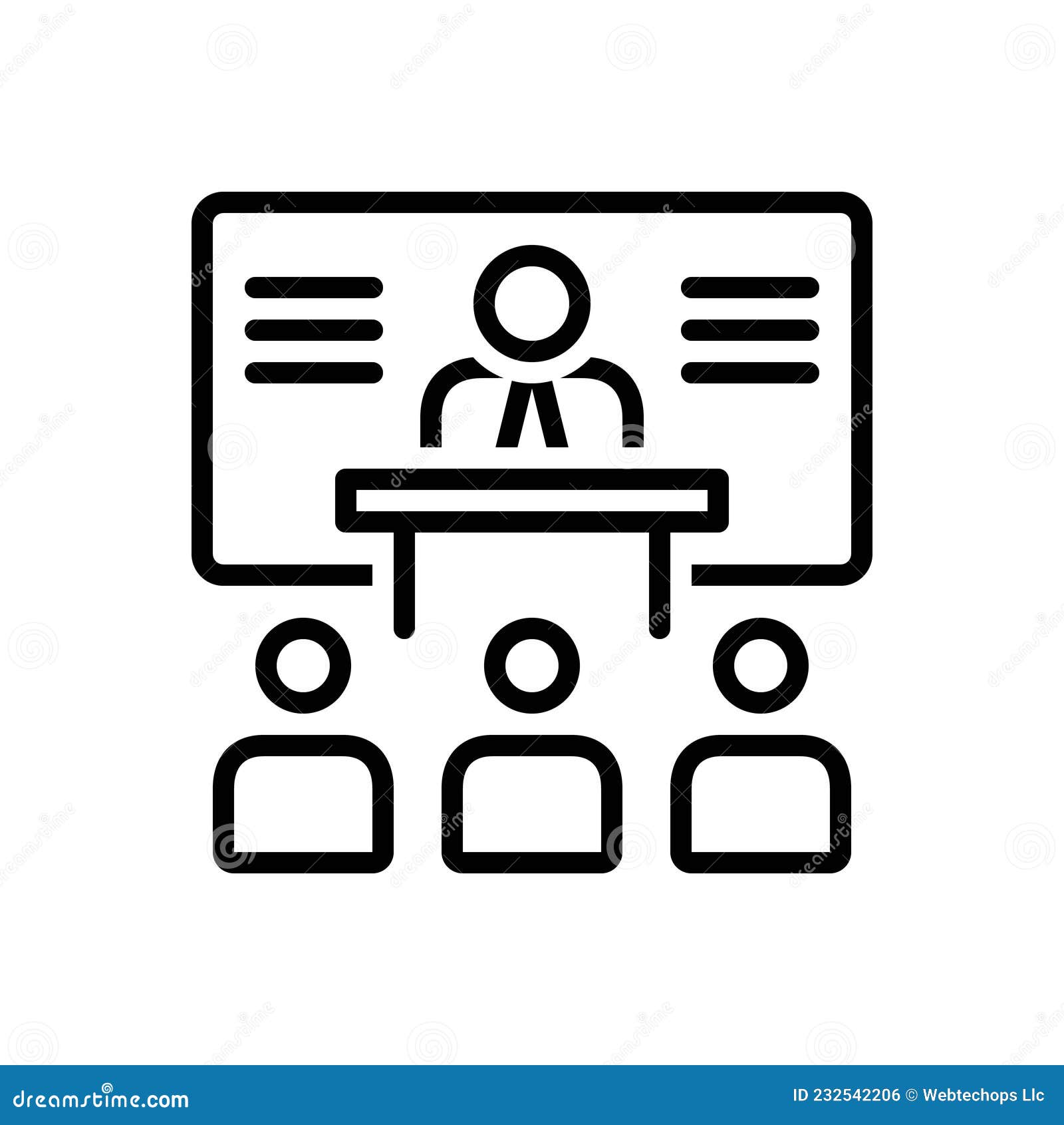 Black Line Icon for Training, Instruction and Teaching Stock Vector ...