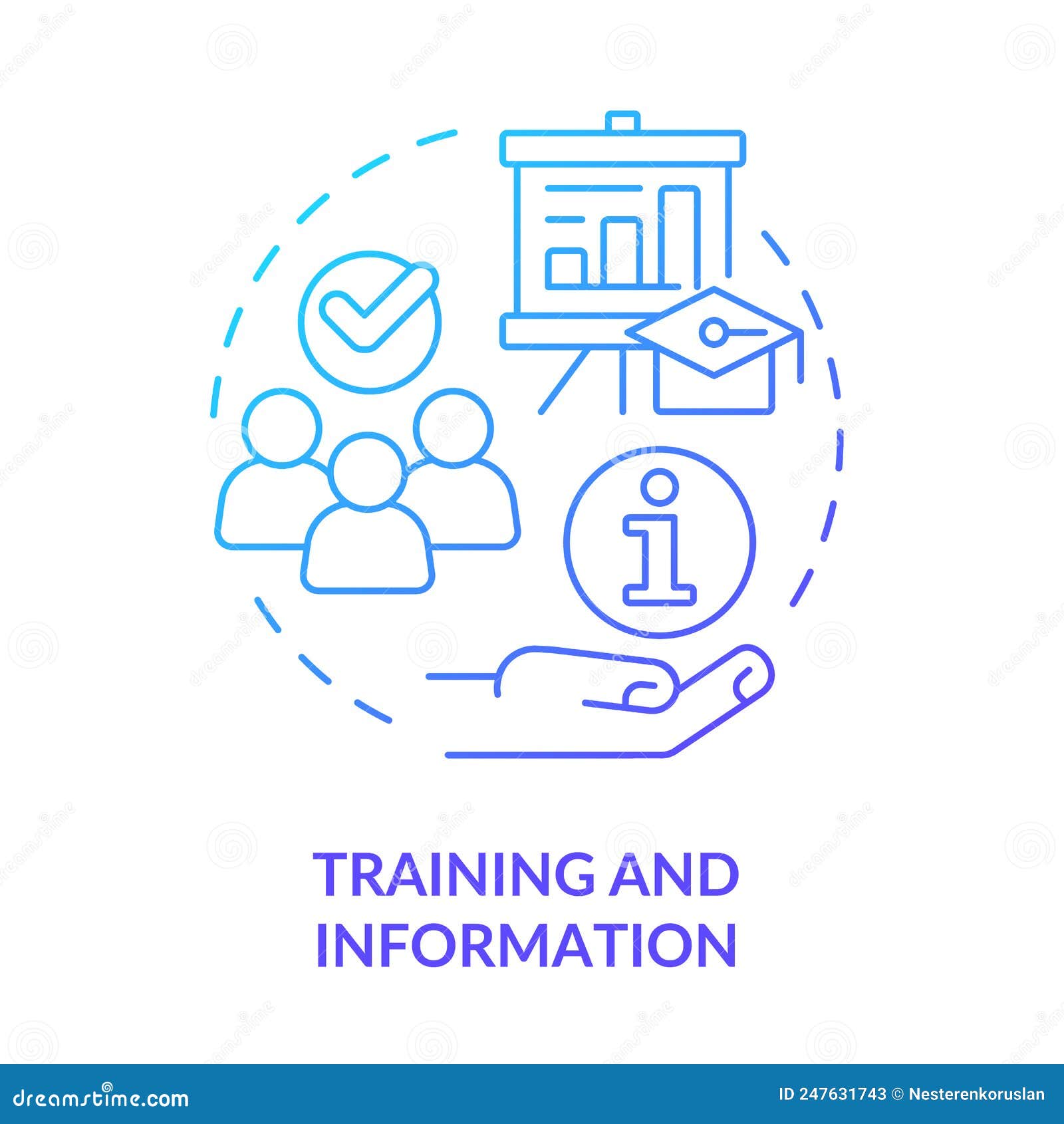 Training and Information Blue Gradient Concept Icon Stock Vector ...