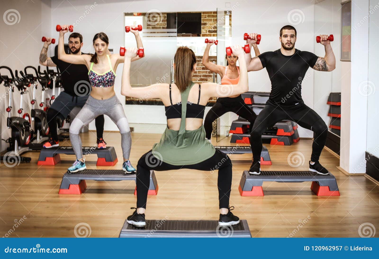 Training with Instructor. Group of People Stock Image - Image of ...