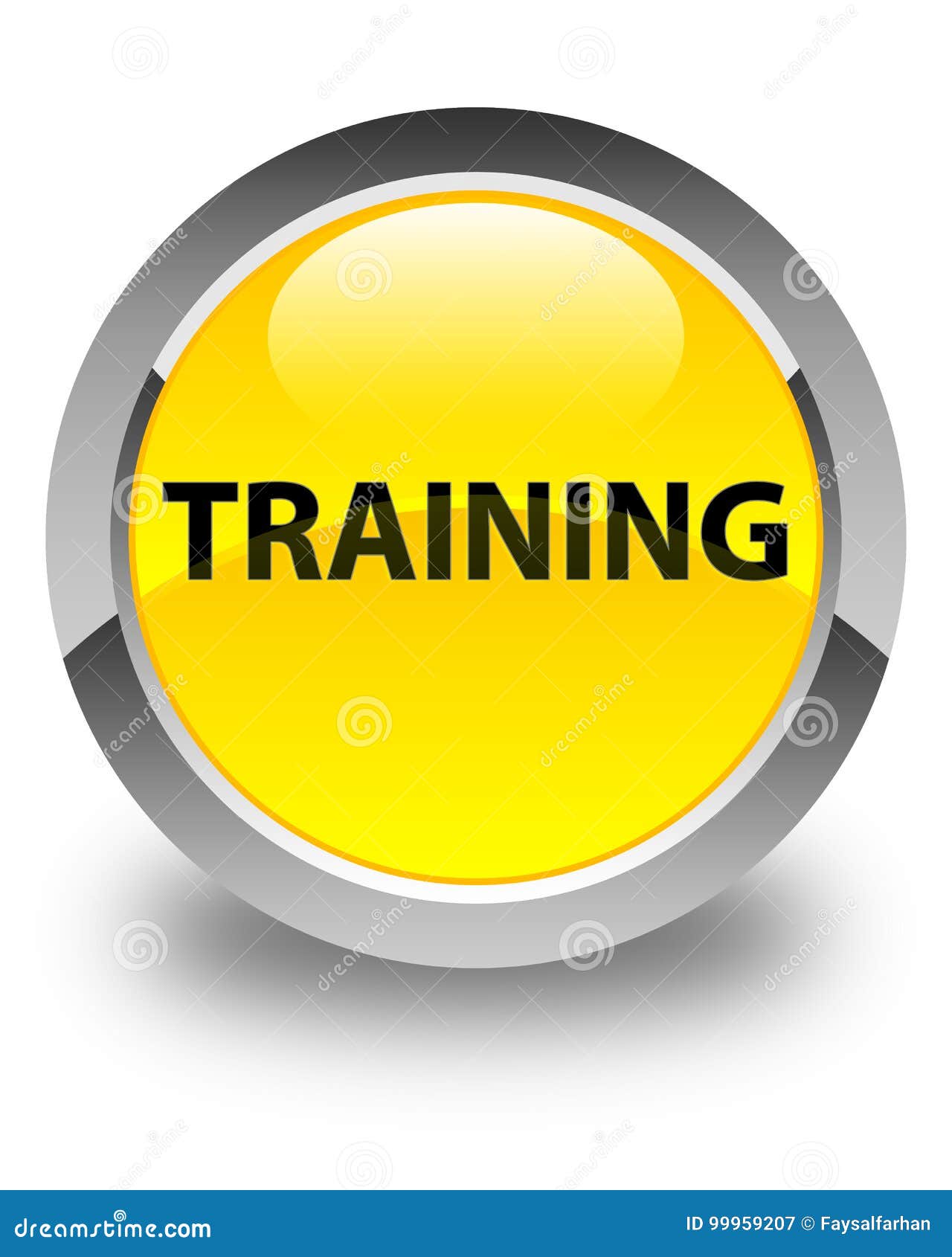 Training Glossy Yellow Round Button Stock Illustration - Illustration ...