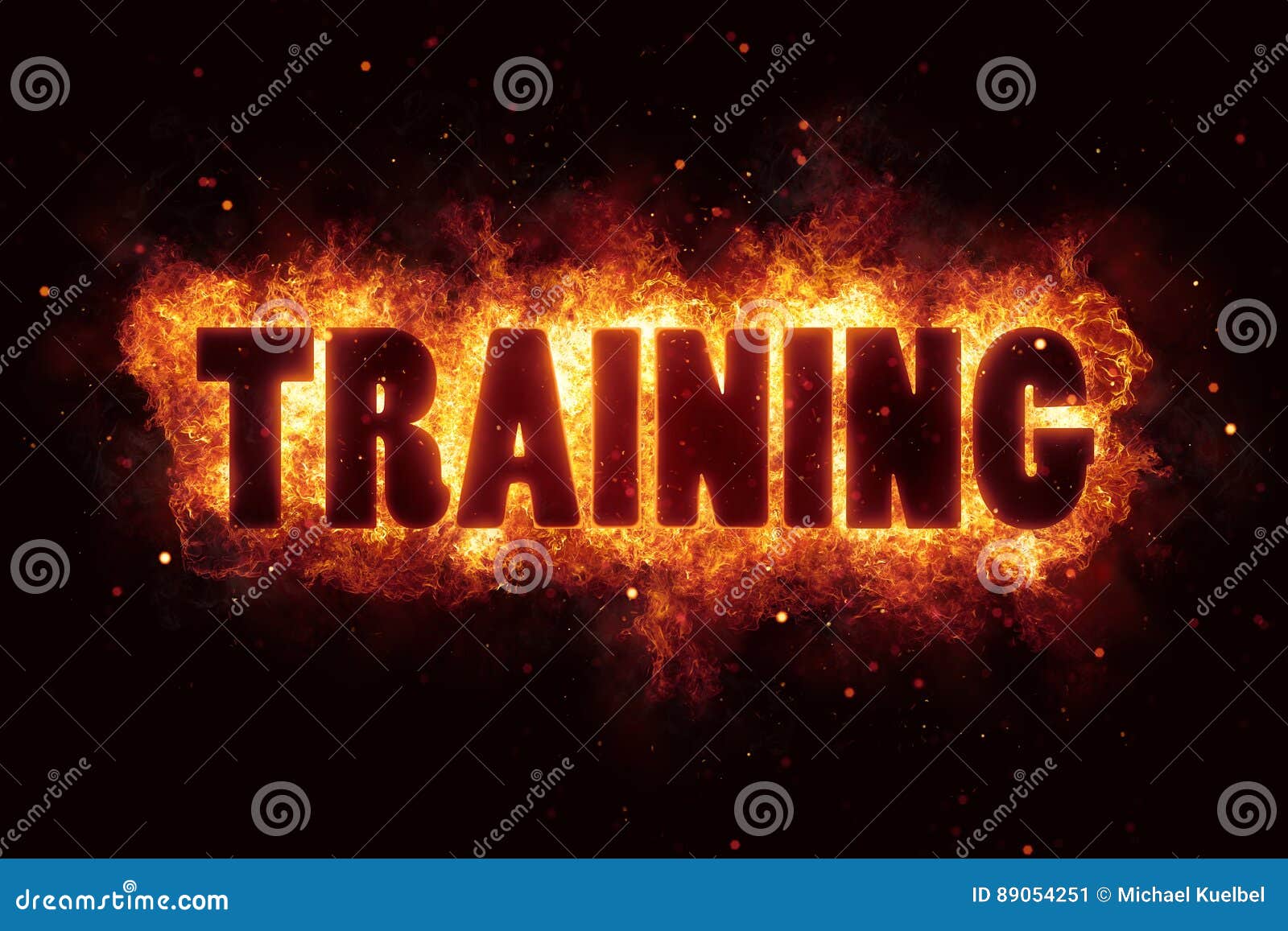Training Learn Sport Fire Burn Flame Text is Explode Stock Image ...