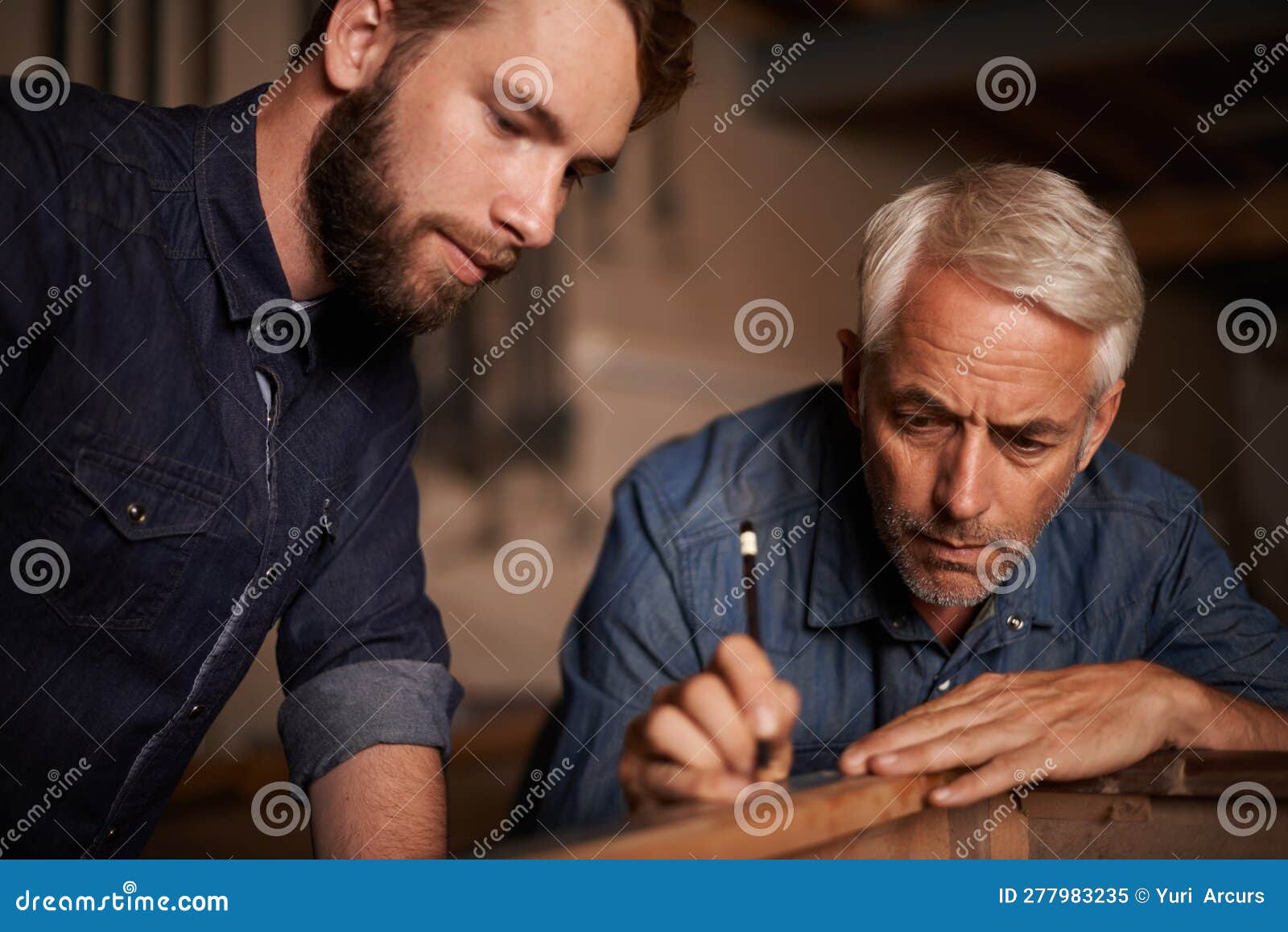 Training, Learning and Carpenter with Apprentice, Helping with Woodwork ...