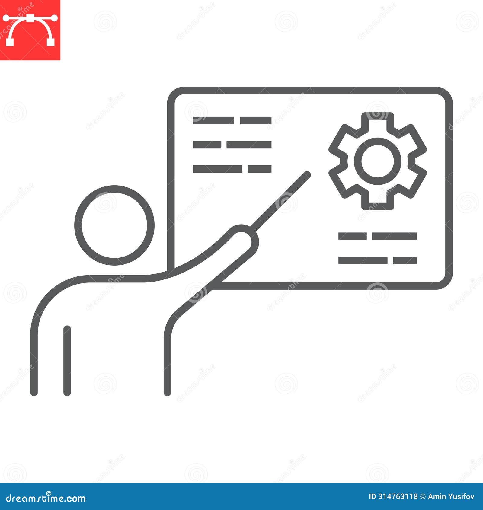 Training line icon stock vector. Illustration of learning - 314763118