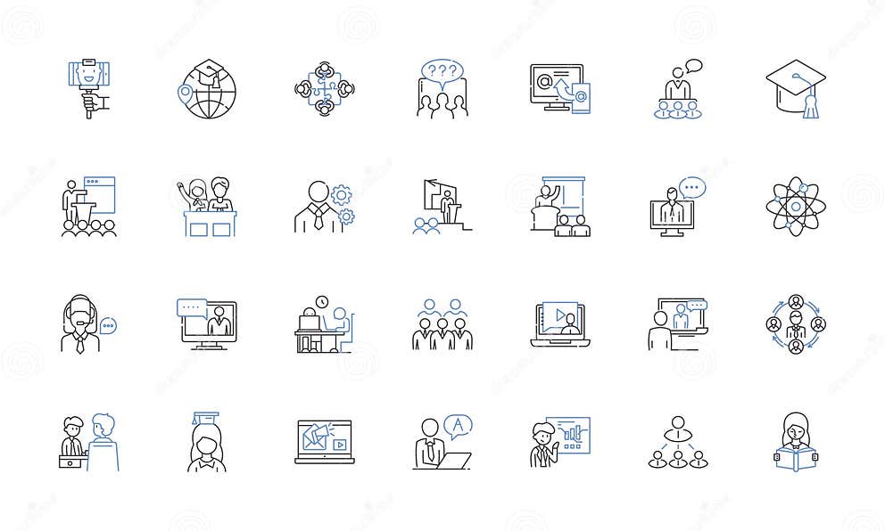 Training Line Icons Collection. Competence, Development, Skills ...