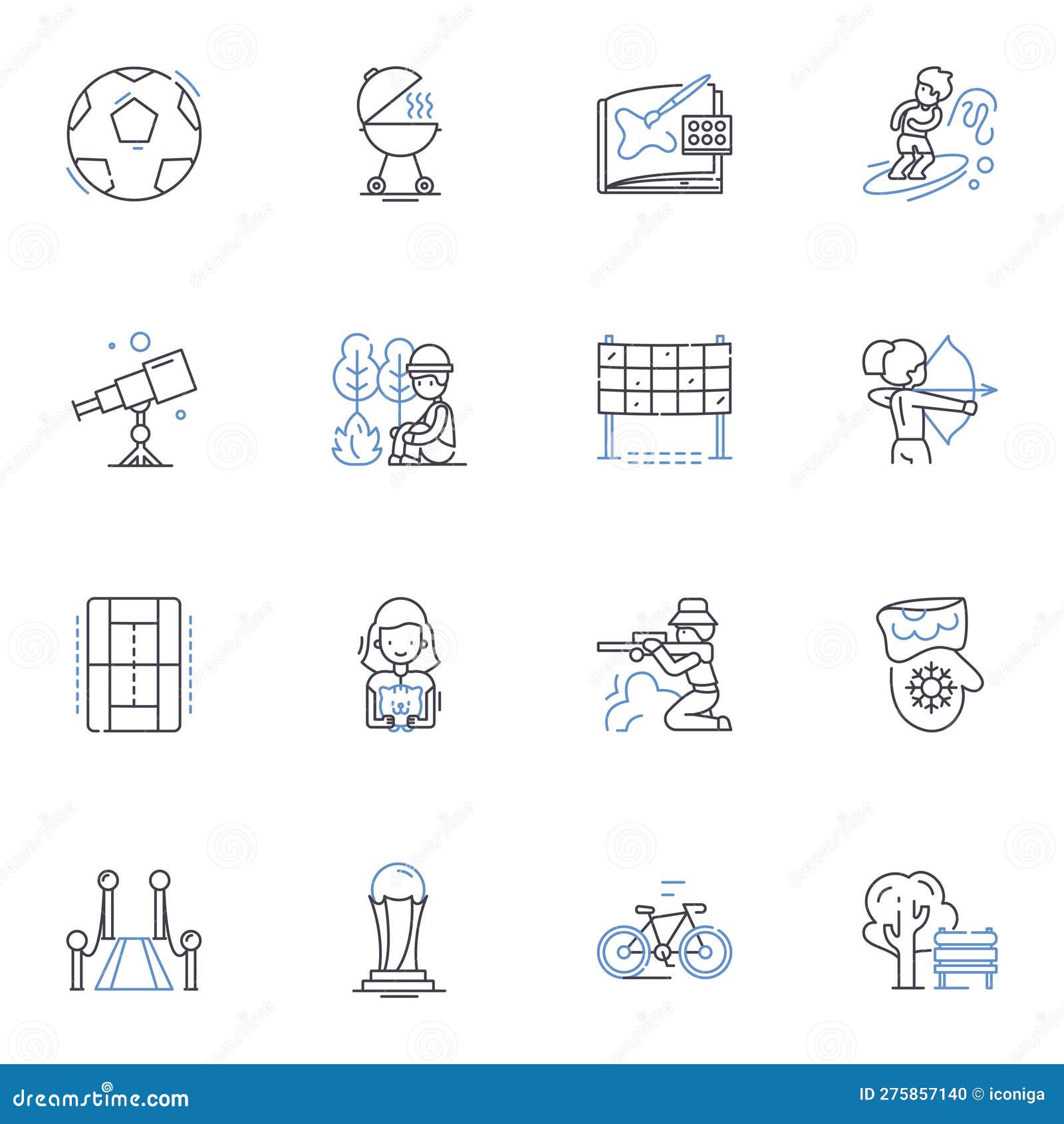 Training Line Icons Collection. Education, Fitness, Development ...