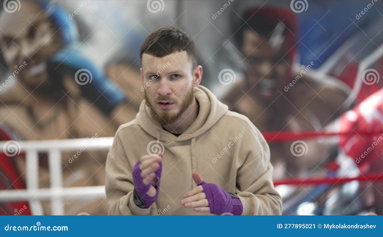Training of a Male Boxer in the Gym Stock Video - Video of exercises ...