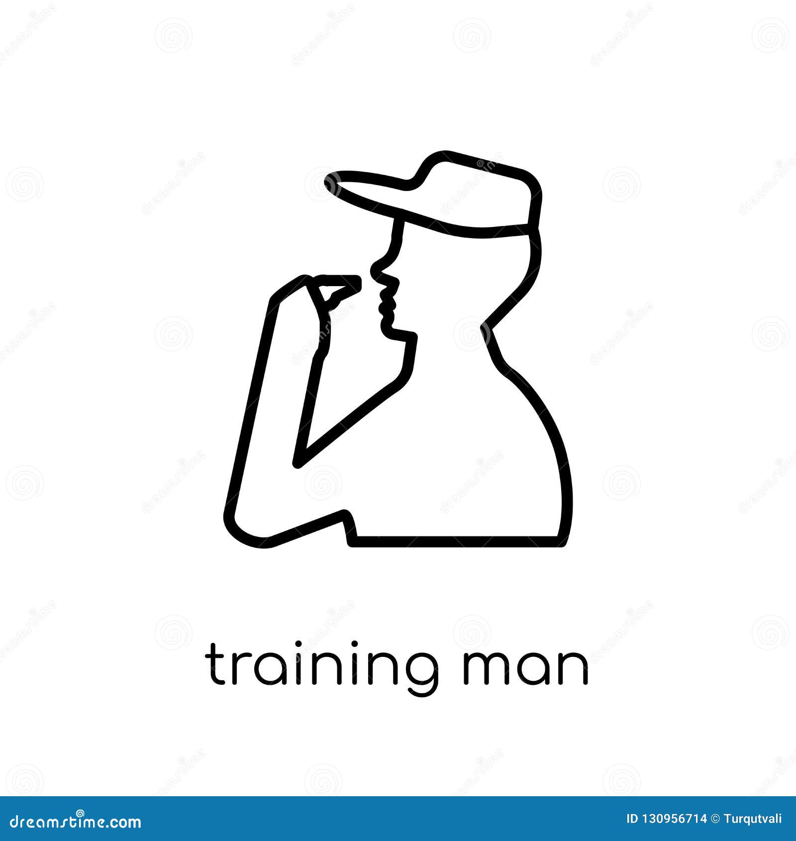 Training Man Icon. Trendy Modern Flat Linear Vector Training Man Stock ...