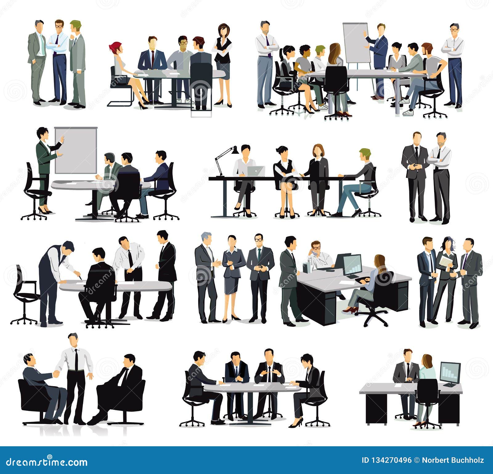 Training, Meeting and Discussion in the Group Stock Vector ...