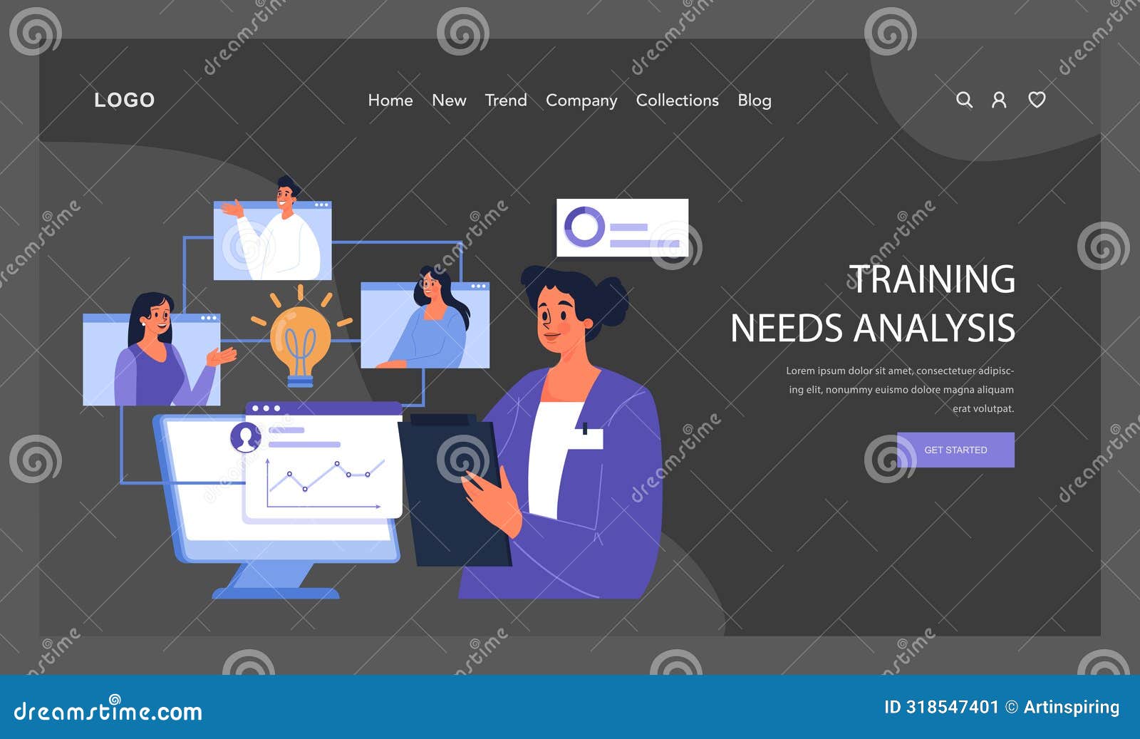 Training Needs Analysis Process. Flat Stock Vector - Illustration of ...