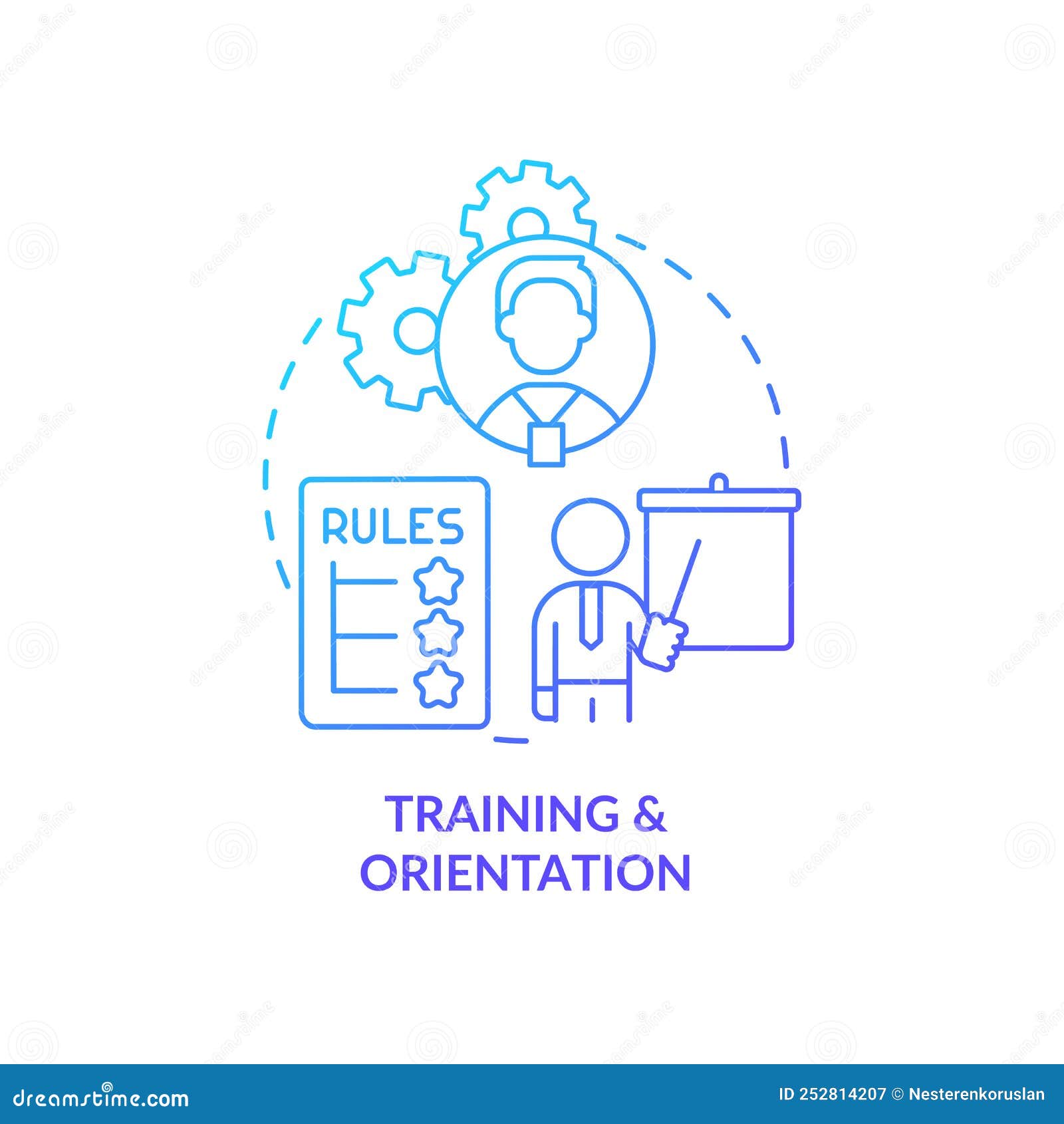 Training and Orientation Blue Gradient Concept Icon Stock Vector ...