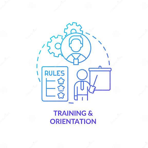 Training and Orientation Blue Gradient Concept Icon Stock Vector ...