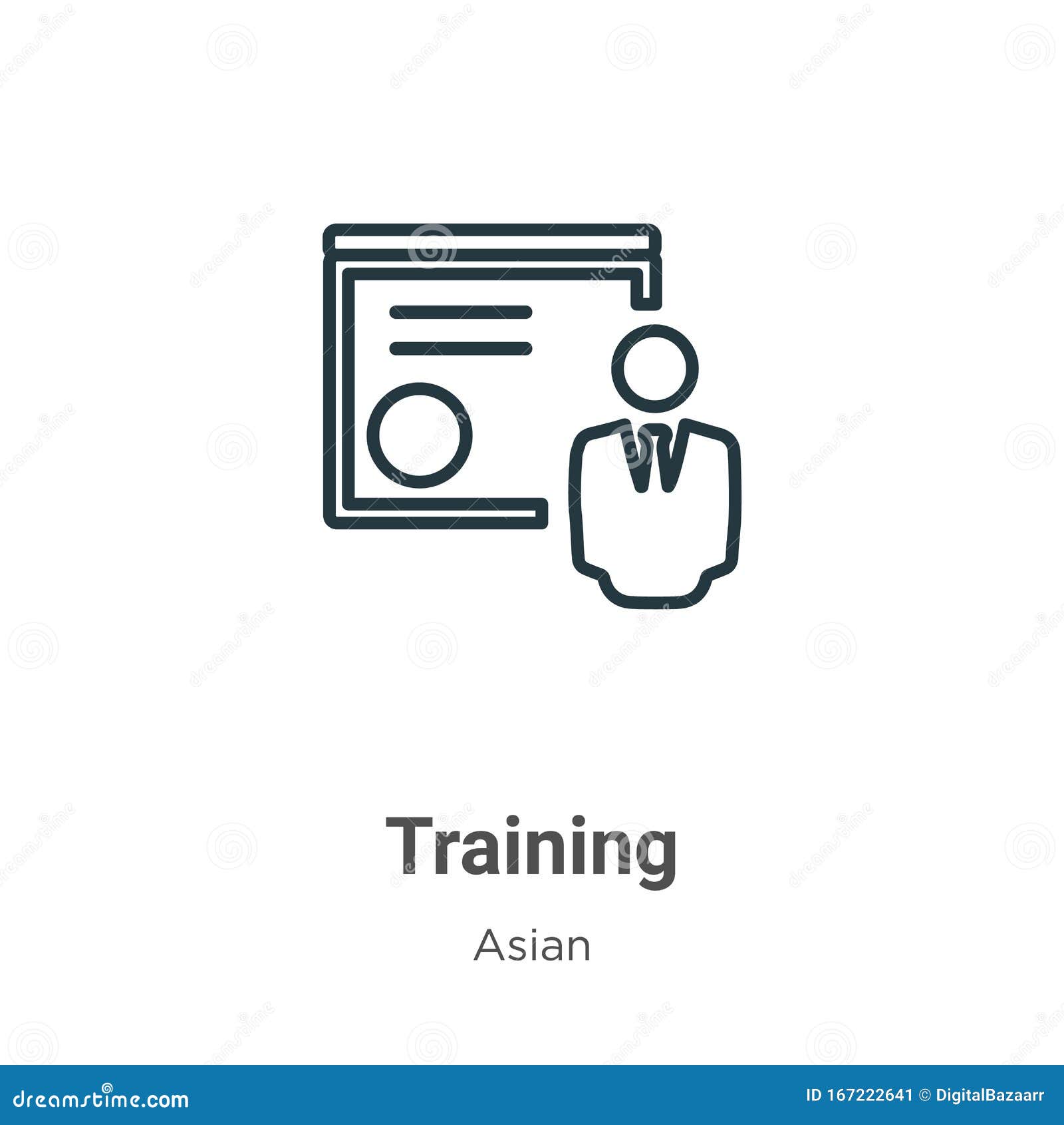 Training Outline Vector Icon. Thin Line Black Training Icon, Flat ...