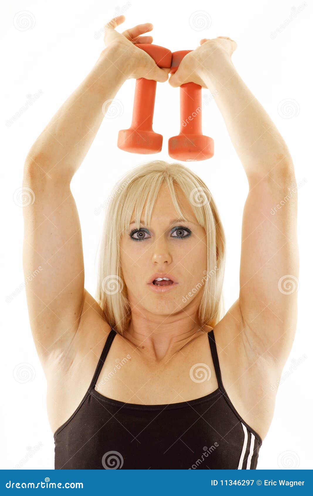 Training with Overhead Curling Stock Image - Image of pretty, cute ...