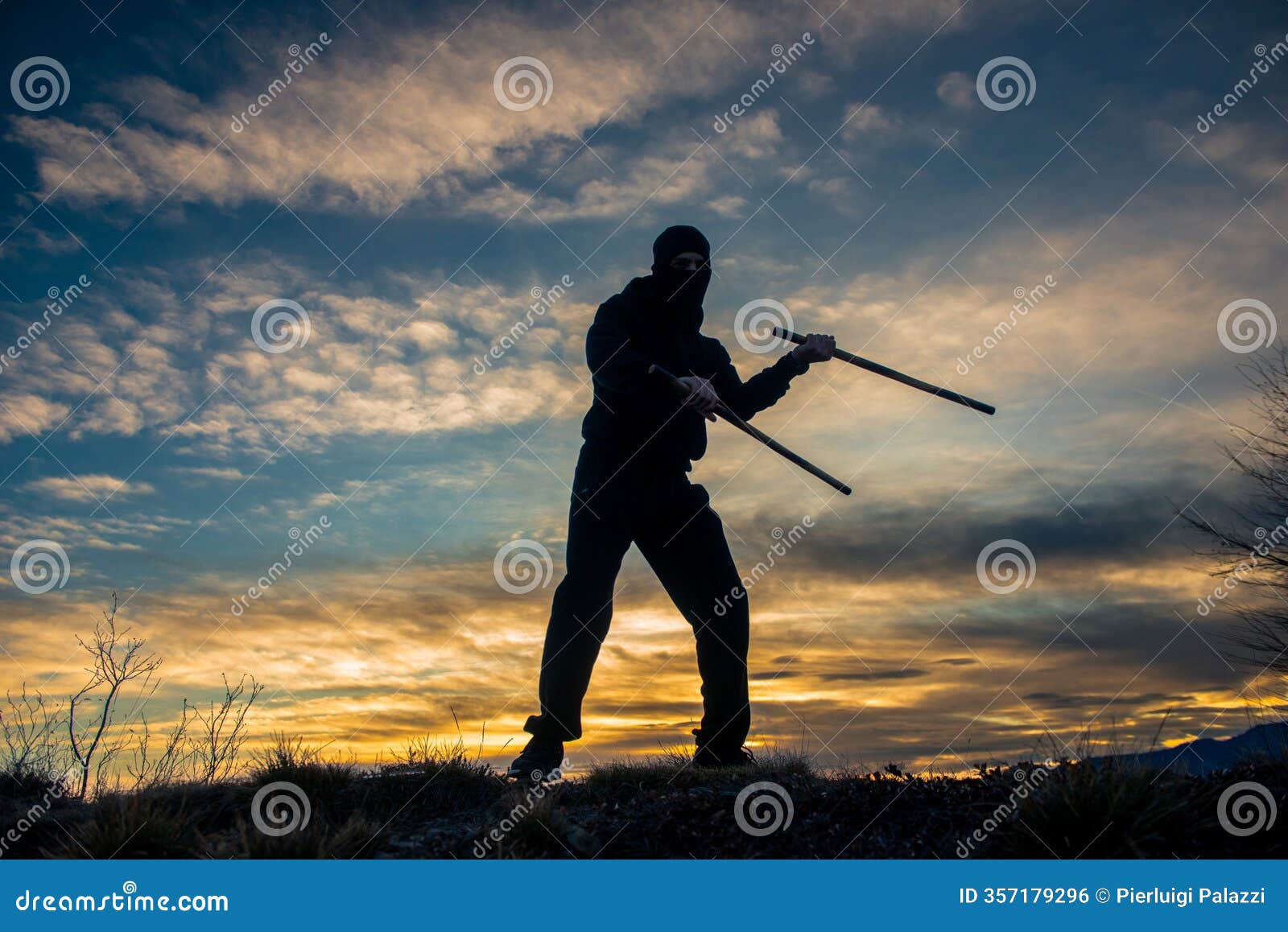Stick Weapons Combat Training Stock Photo - Image of athlete, combat ...