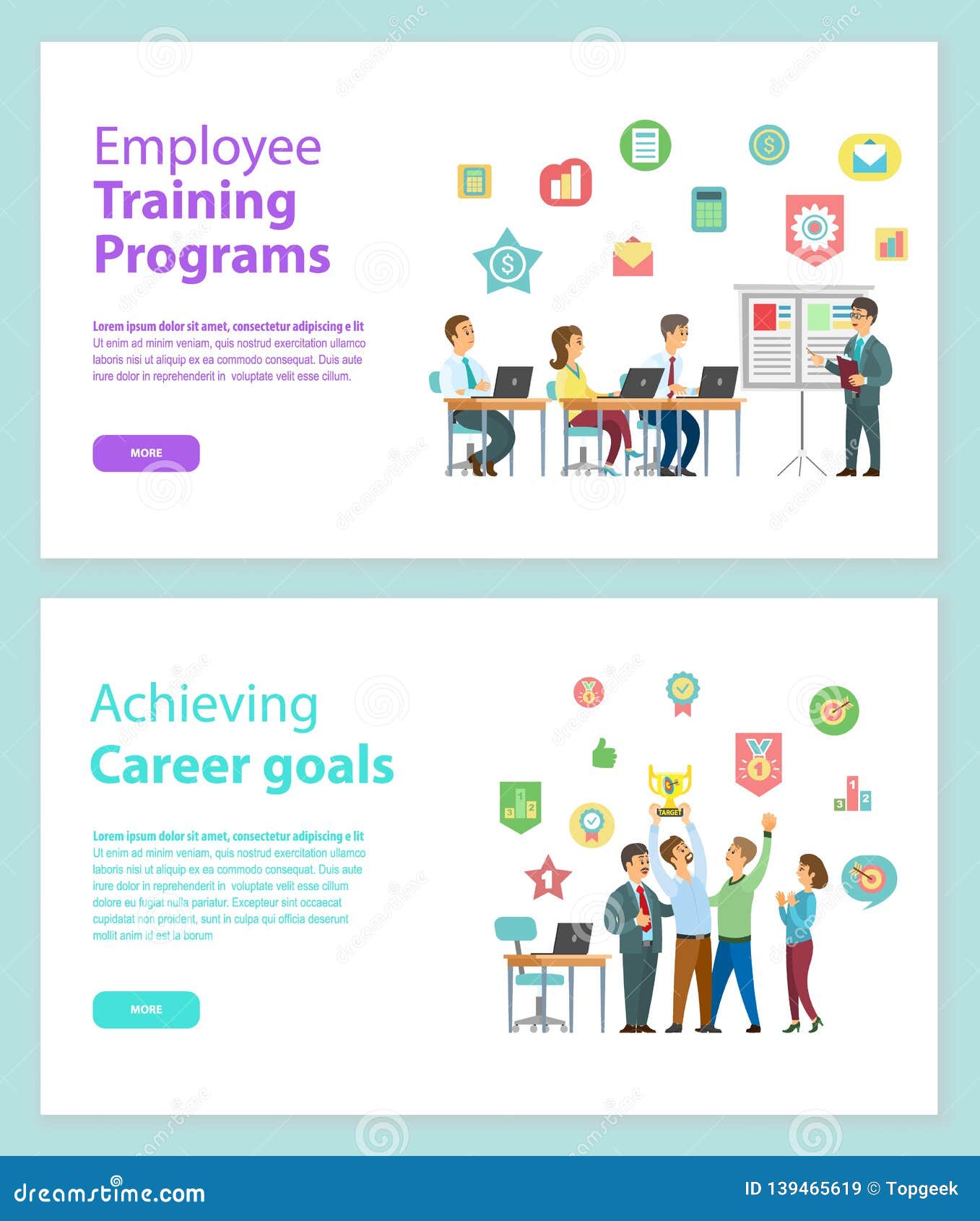 Training Programs and Workteam Achieving Vector Stock Vector ...