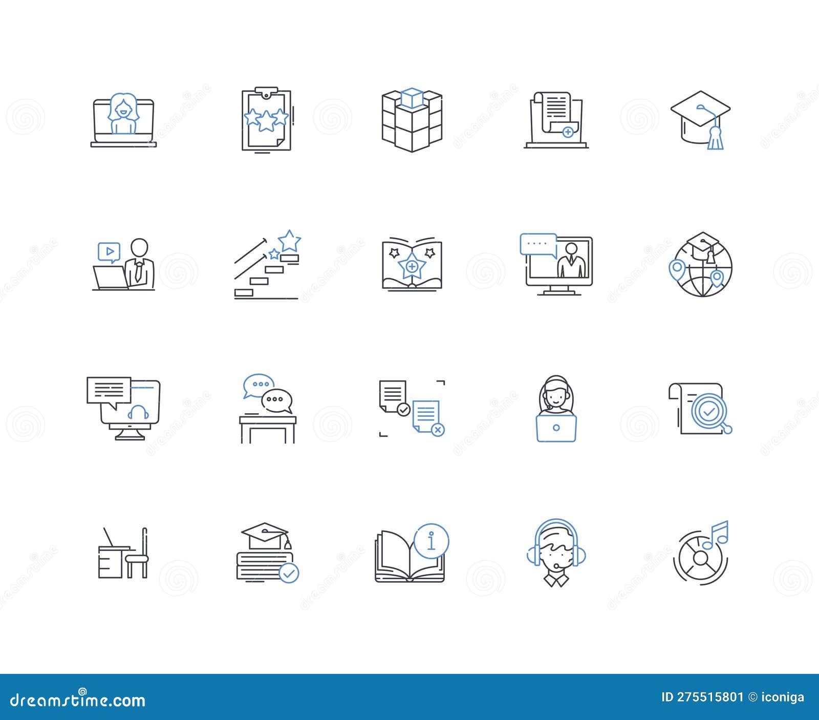 Training Progression Line Icons Collection. Improvement, Development ...