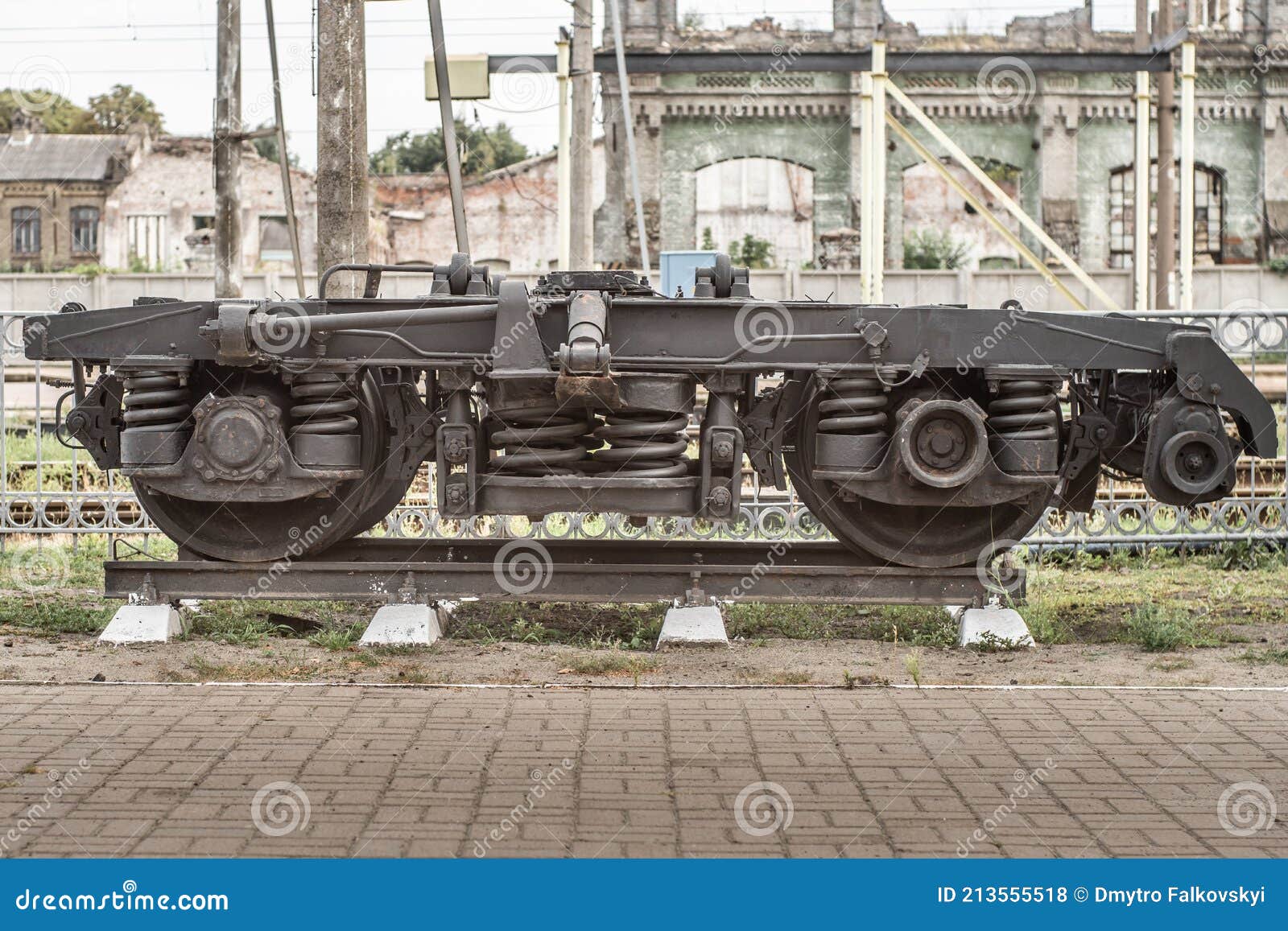 Training Railway Wheel Pair on a Section of Rails Stock Photo - Image ...