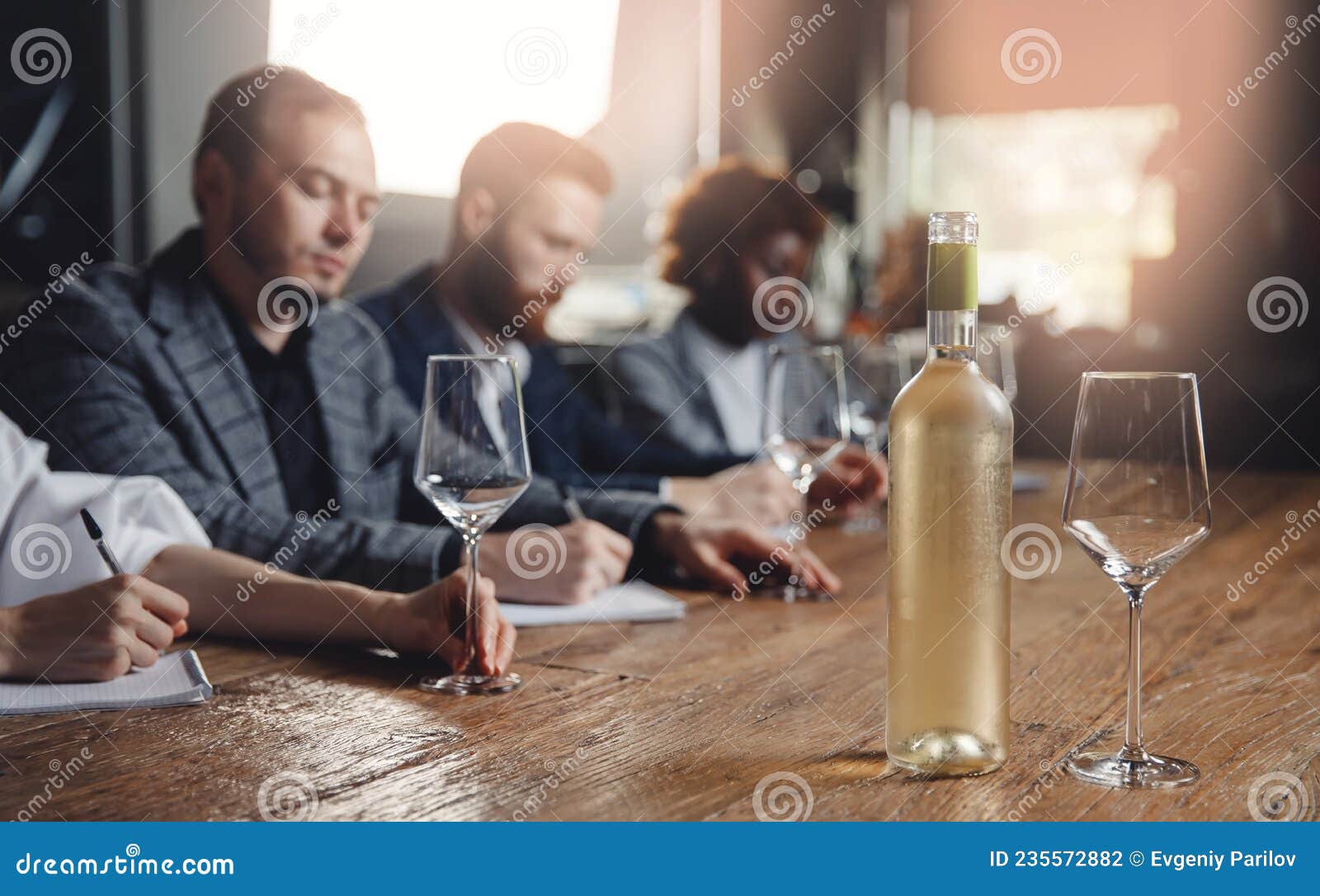 Training of Restaurant Staff, Studying Wine List Stock Photo - Image of ...