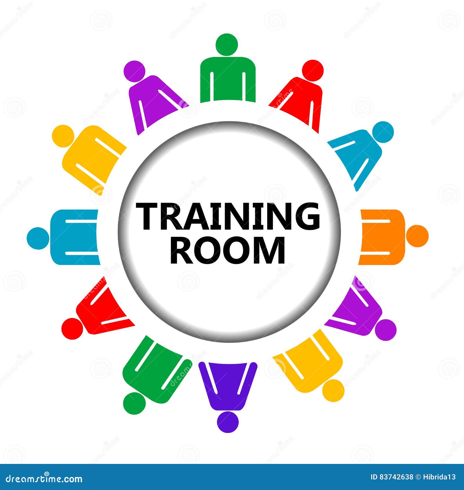 Training Room Sign with Group of People Stock Vector - Illustration of ...