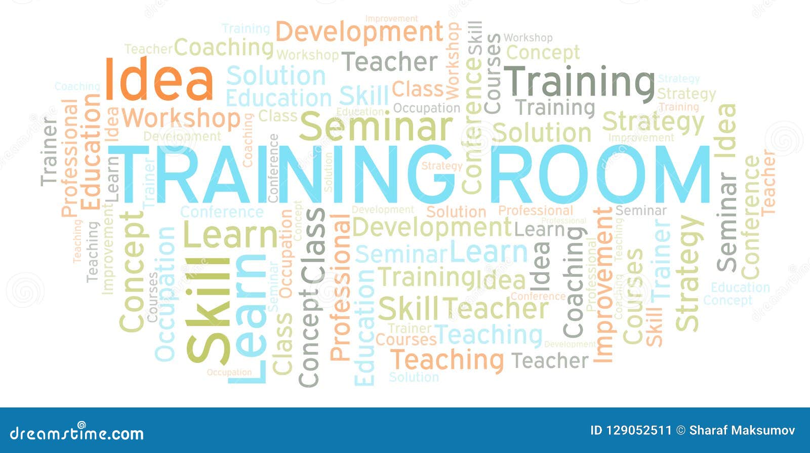Training Room word cloud. stock illustration. Illustration of text ...