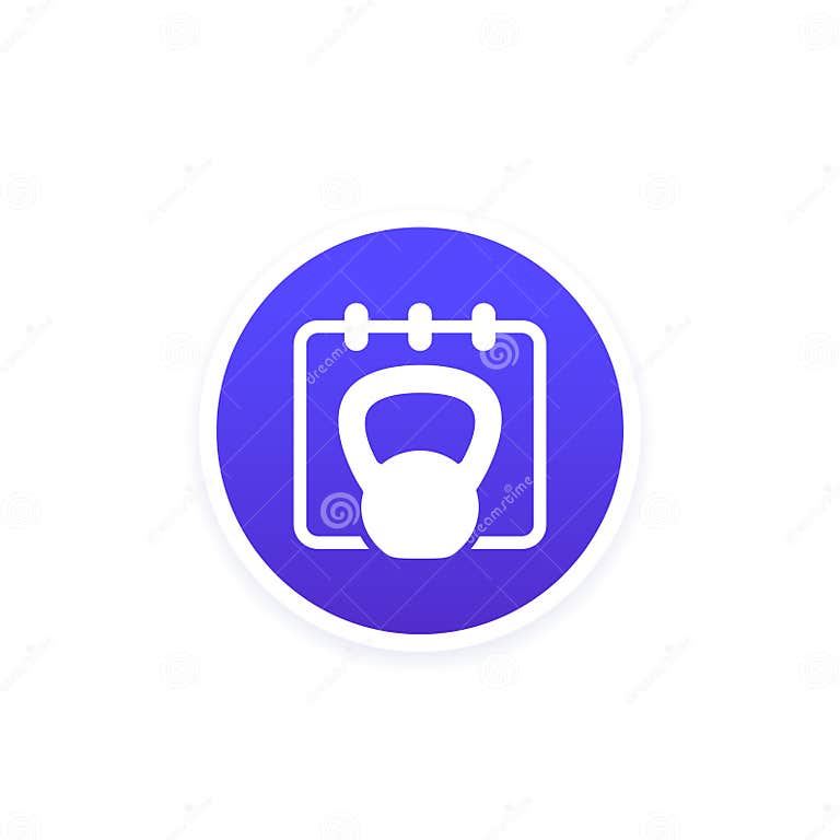 Training Schedule Icon with a Kettlebell, Vector Stock Vector ...