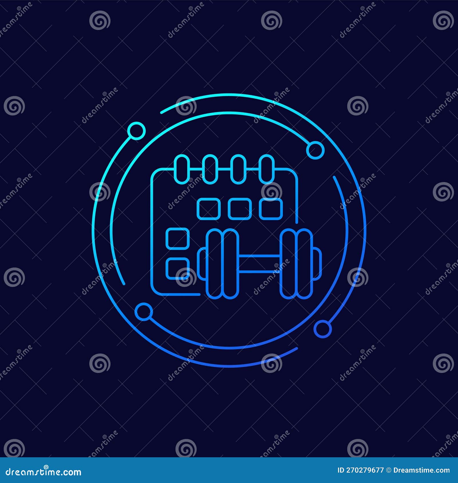 Training Schedule Icon, Linear Design Stock Illustration - Illustration ...