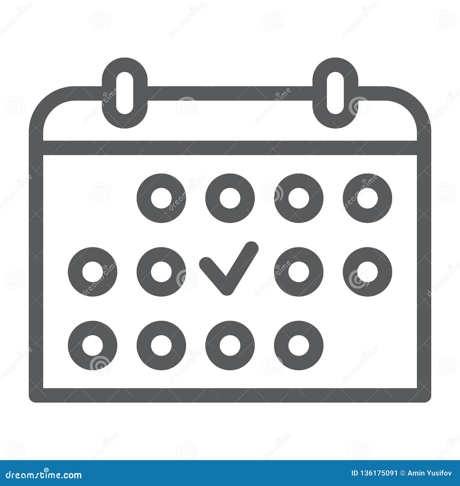 Training Schedule Line Icon, Sport and Organizer, Calendar Sign, Vector ...