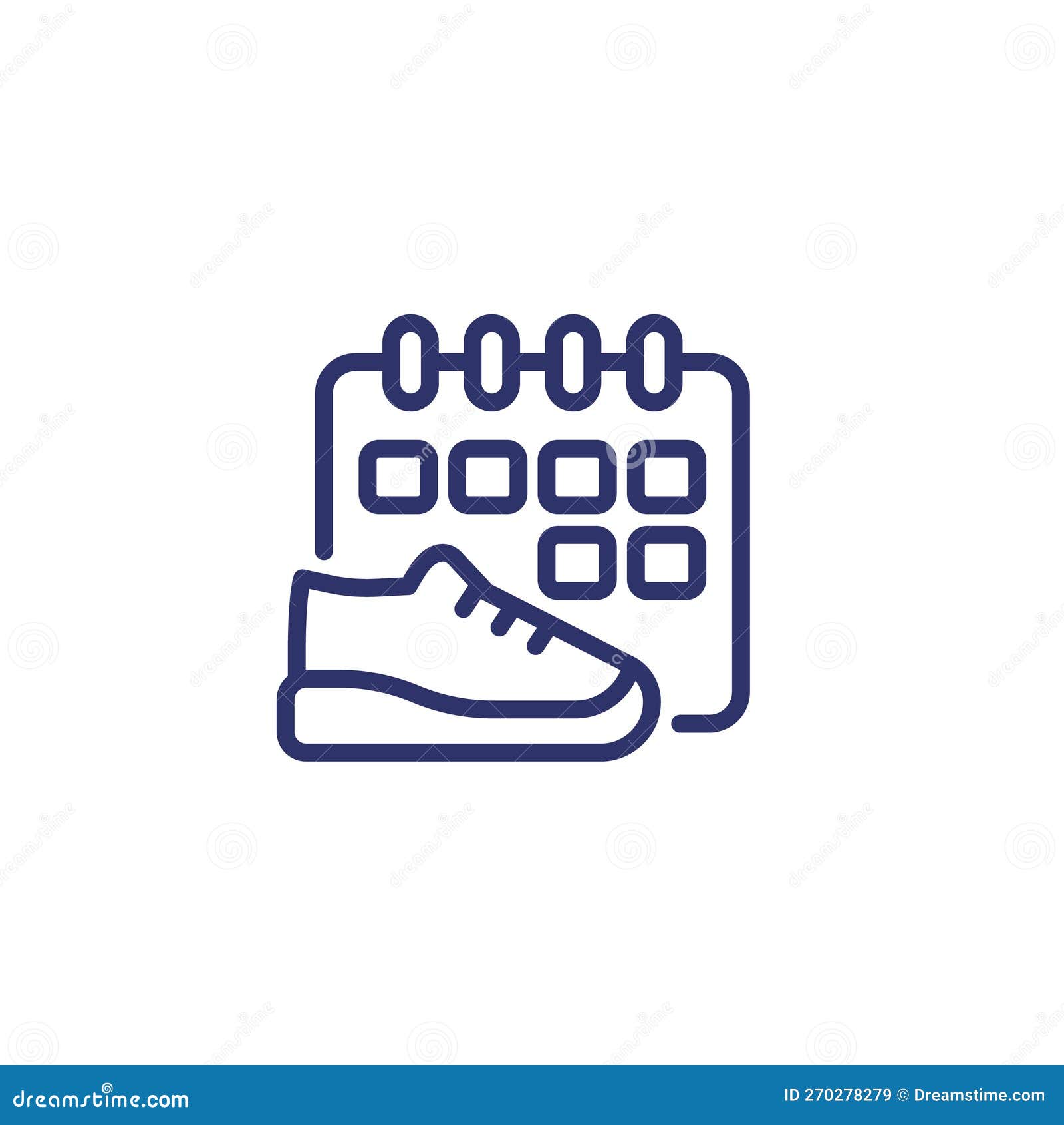 Training Schedule, Running Line Icon Stock Vector - Illustration of ...