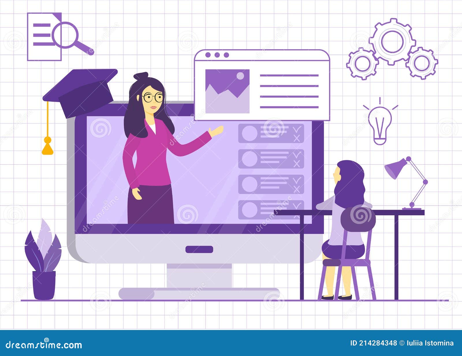 Training School Online Learn Virtual Concept Teaching Stock Vector ...