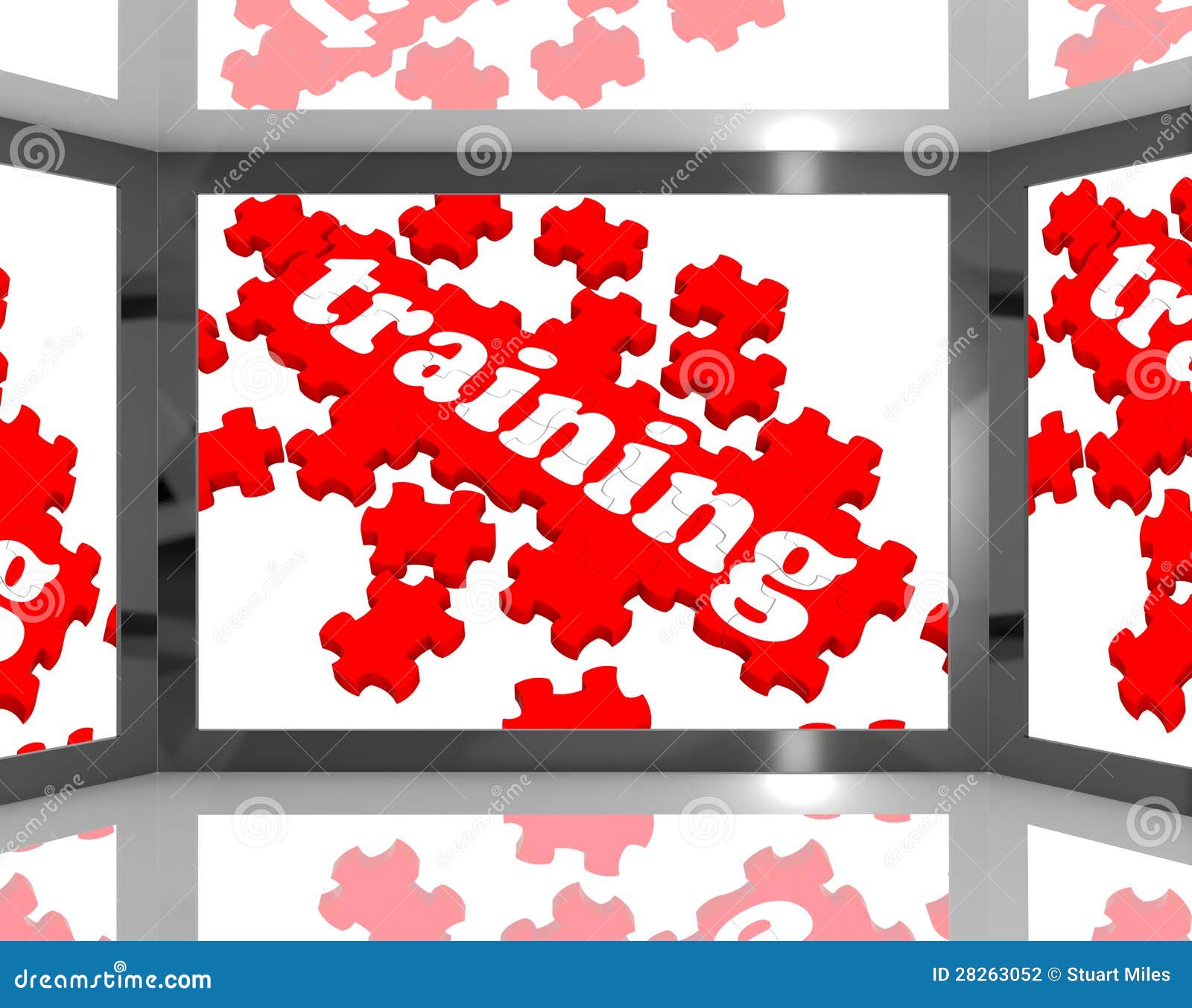 Training on Screen Showing Educating Stock Illustration - Illustration ...